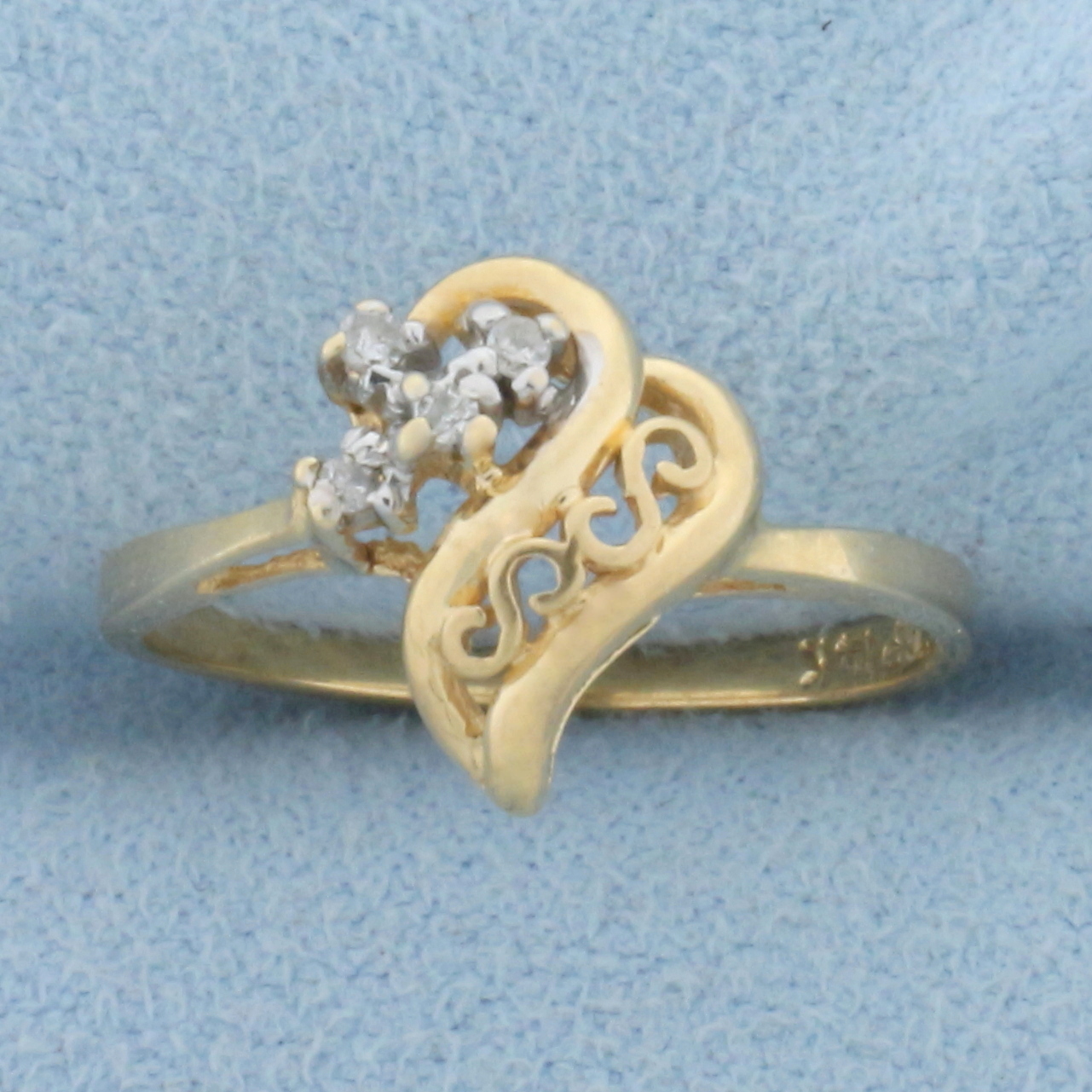 Diamond Abstract Heart Design Ring in 14k Yellow Gold | Property Room