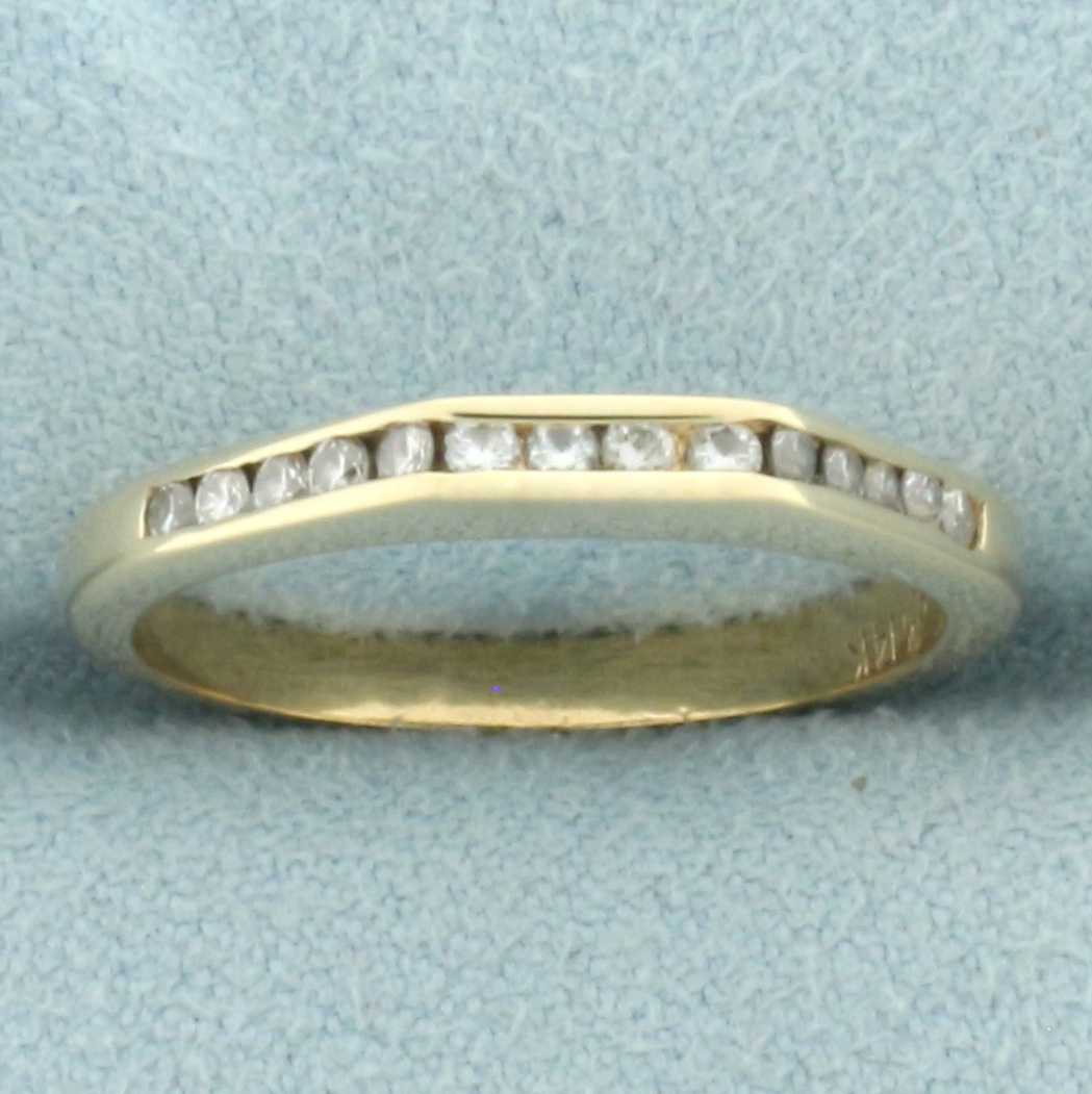 Diamond Channel Set Flat Top Ring in 14k Yellow Gold | Property Room