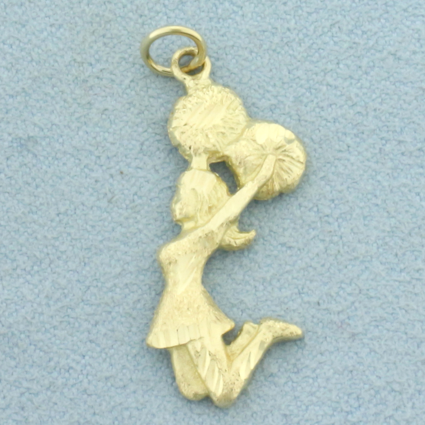Diamond Cut Cheerleader Charm in 14k Yellow Gold | Property Room