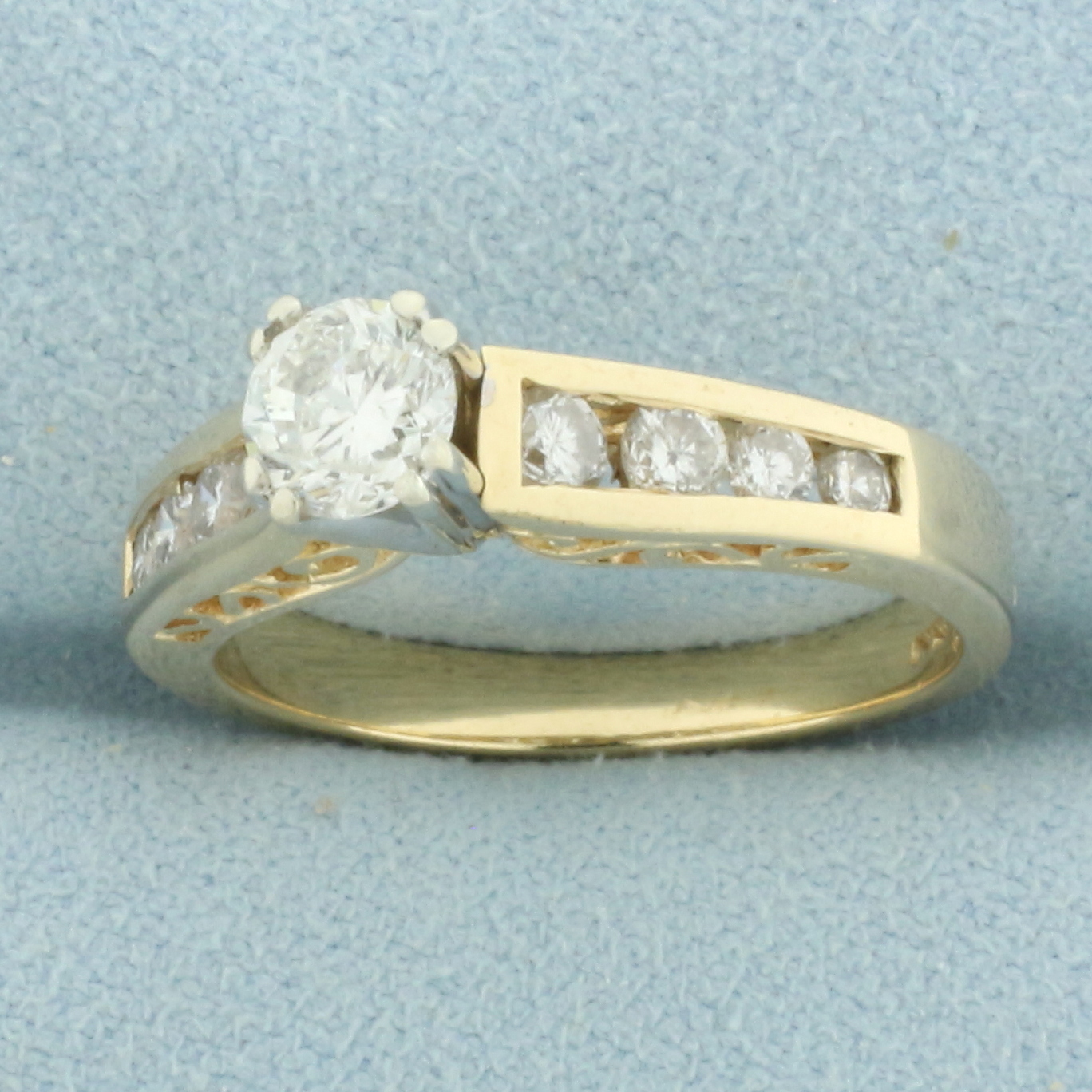 Diamond Engagement Ring Scroll Design in 14k Yellow Gold | Property Room