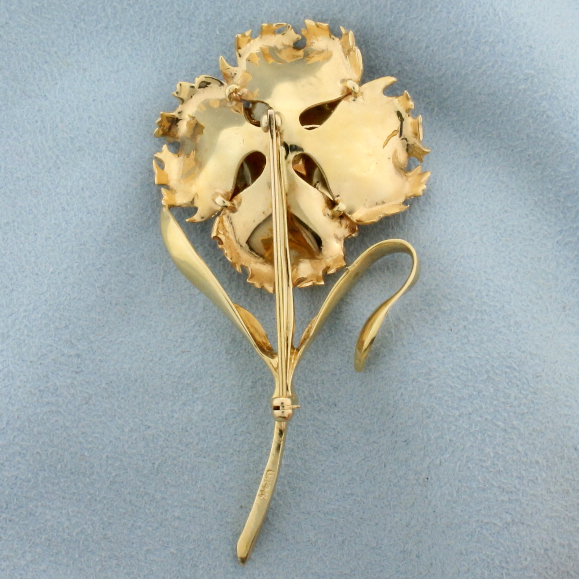 Diamond Hand Crafted Rose Pin in 14K Yellow and Rose Gold | Property Room