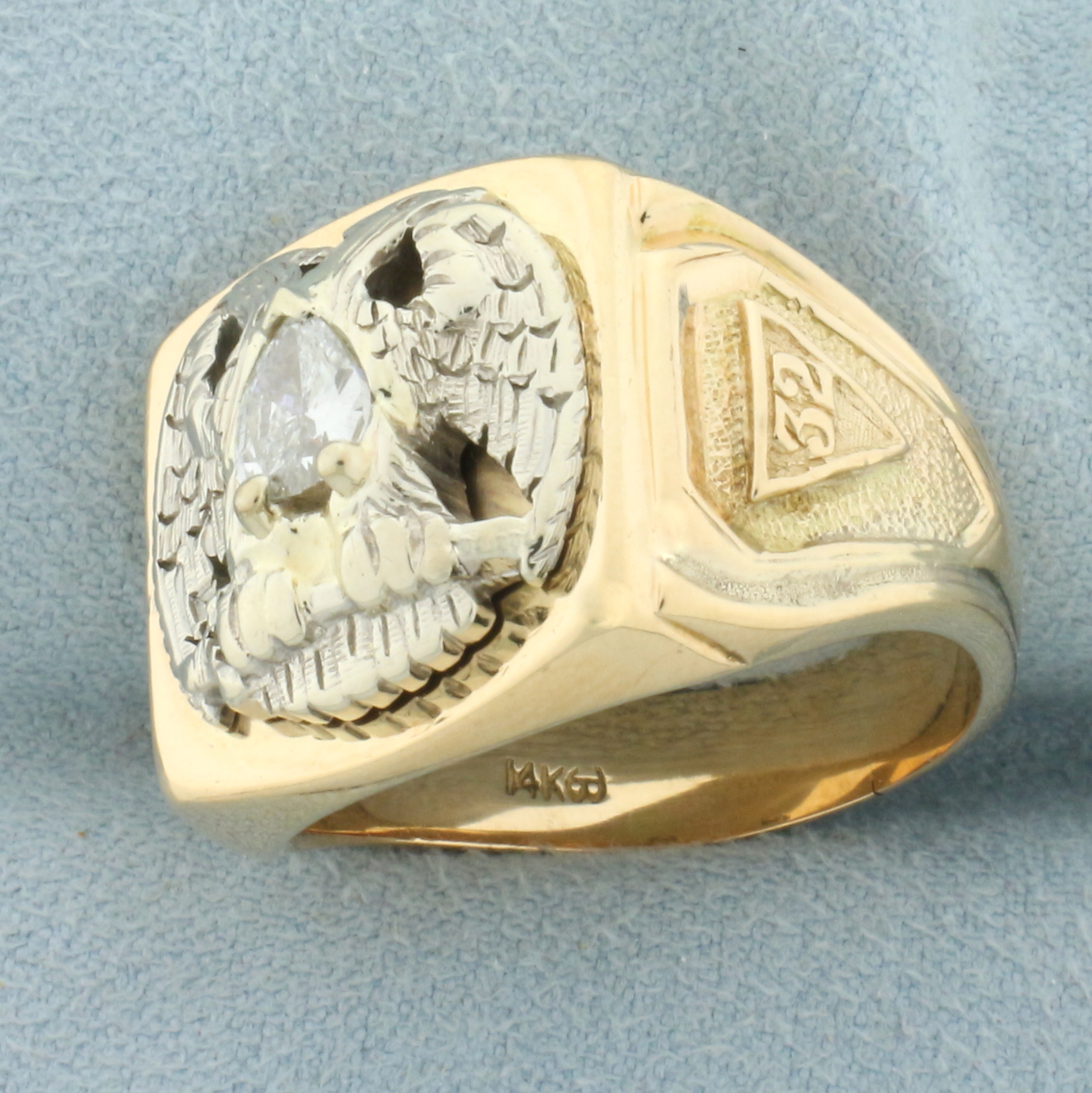 Diamond Mason 32nd Degree Scottish Rite Ring in 14k Yellow Gold ...