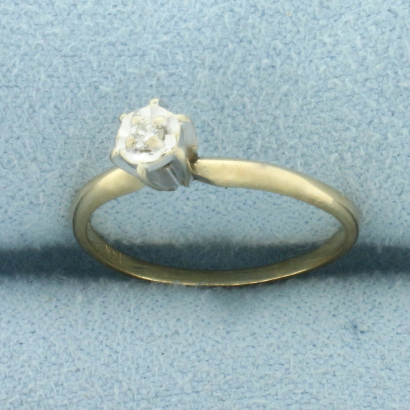 Diamond Solitaire Promise Ring in 14k Yellow Gold | Property Room