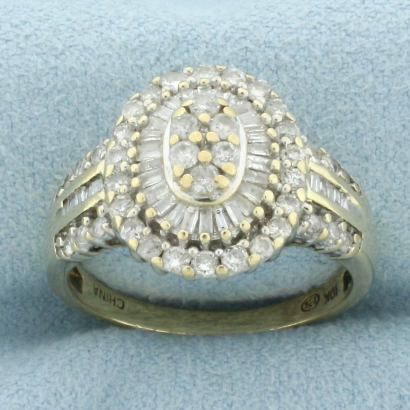 Diamond Target Halo Ring in 10k Yellow Gold | Property Room