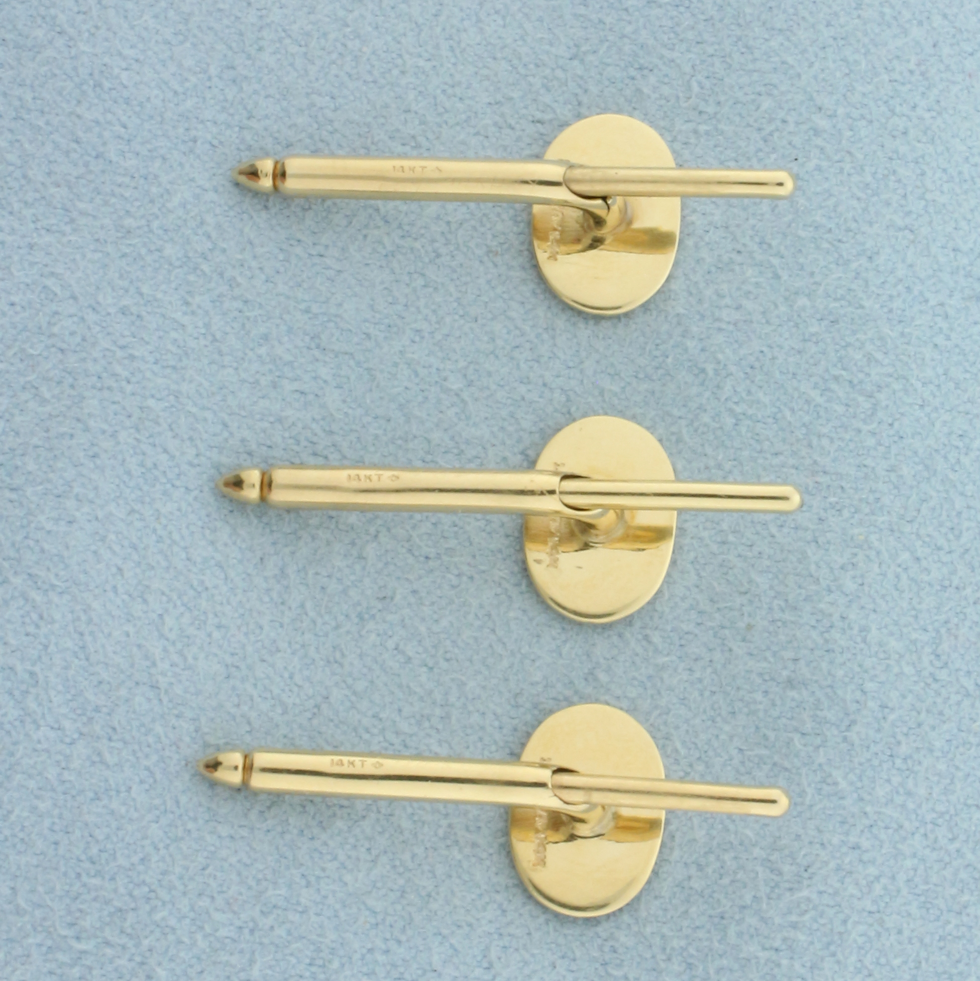 Diamond Tuxedo Studs Set in 14k Yellow Gold | Property Room