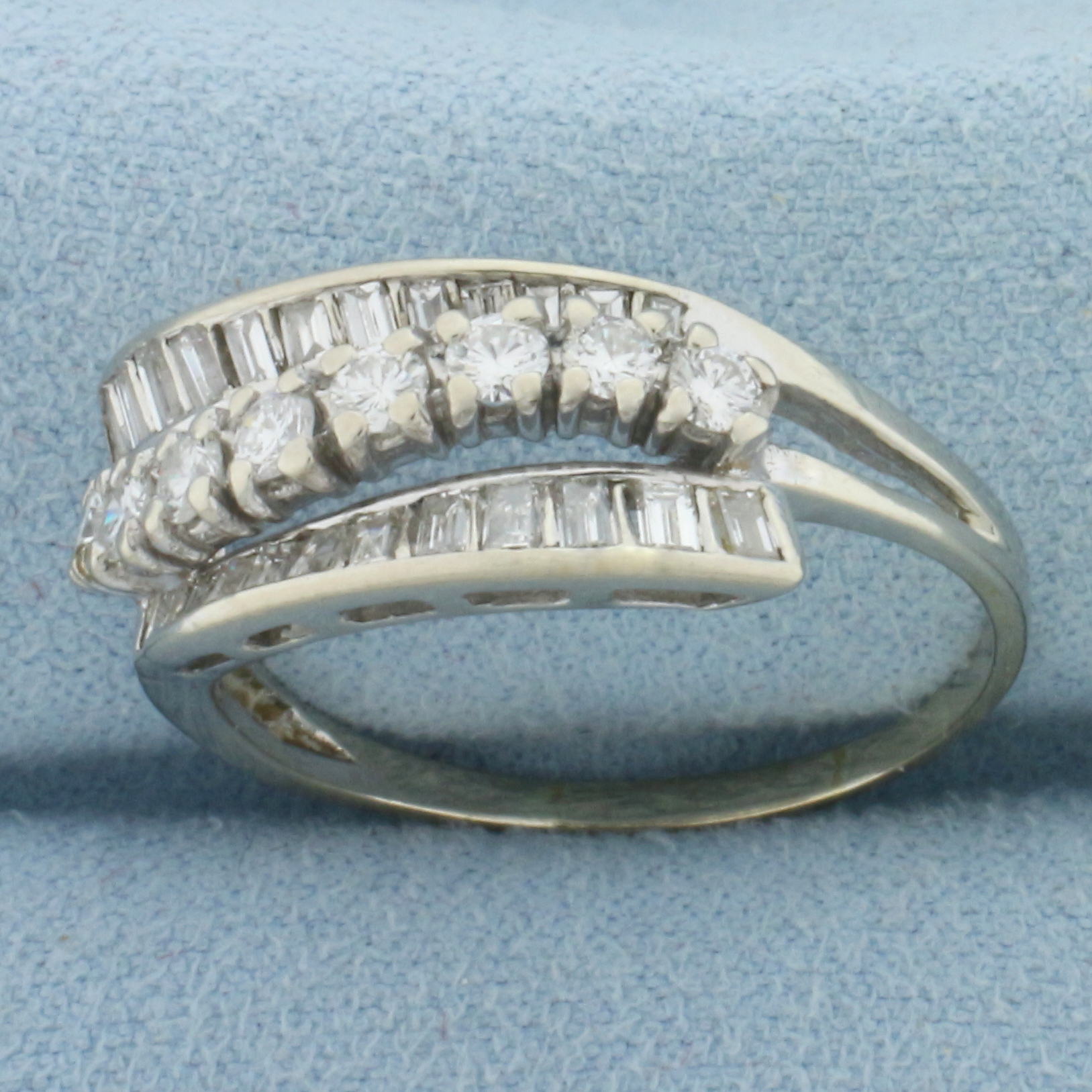 Diamond Wave Design Ring in 14k White Gold | Property Room