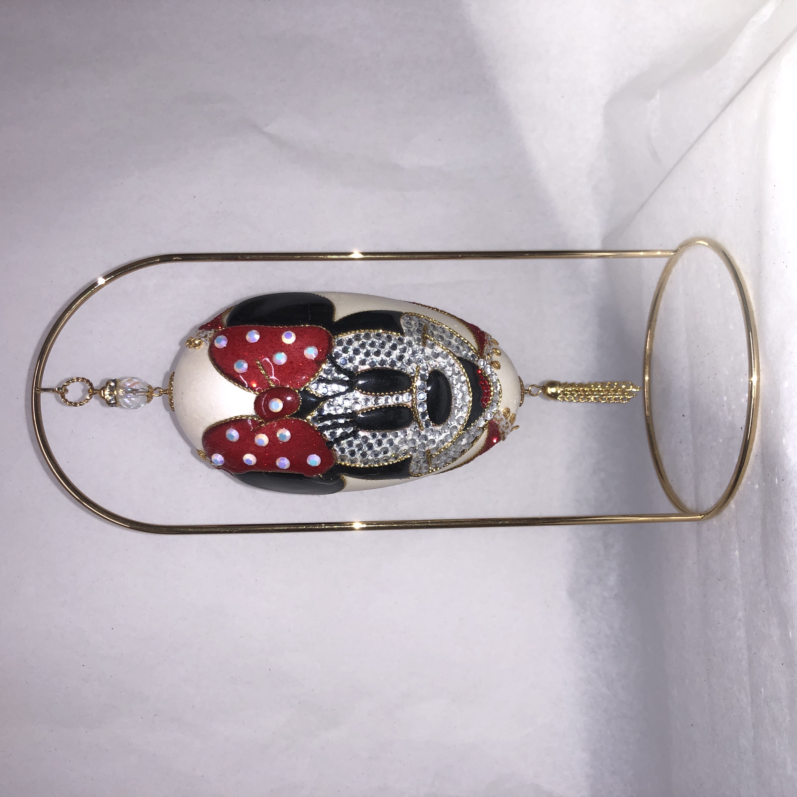 Disney Minnie Mouse Hand Created Goose Egg Sculpture With Stand ...