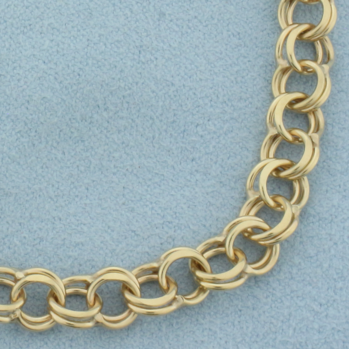 Double Ring Charm Bracelet in 14k Yellow Gold | Property Room