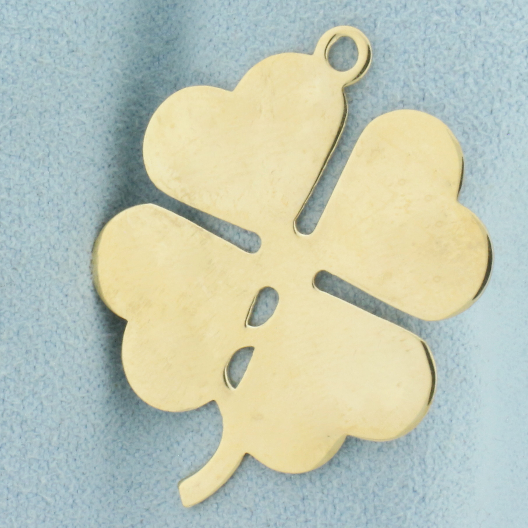 Engravable Four Leaf Clover Pendant in 14k Yellow Gold | Property Room
