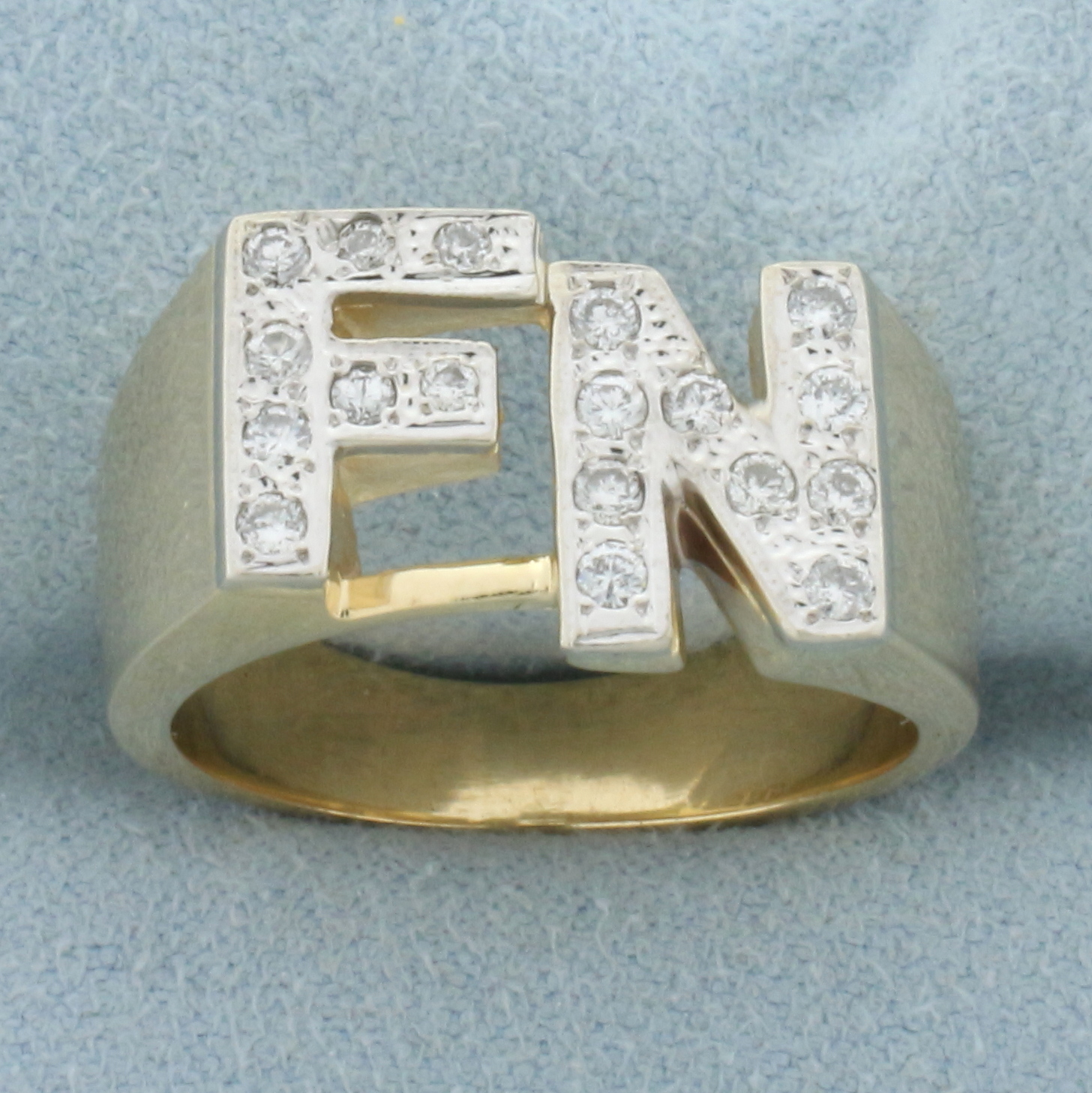 FN Initial Diamond Ring in 14k Yellow Gold | Property Room
