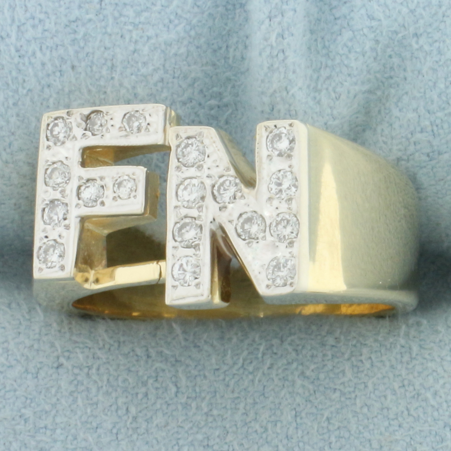 FN Initial Diamond Ring in 14k Yellow Gold | Property Room