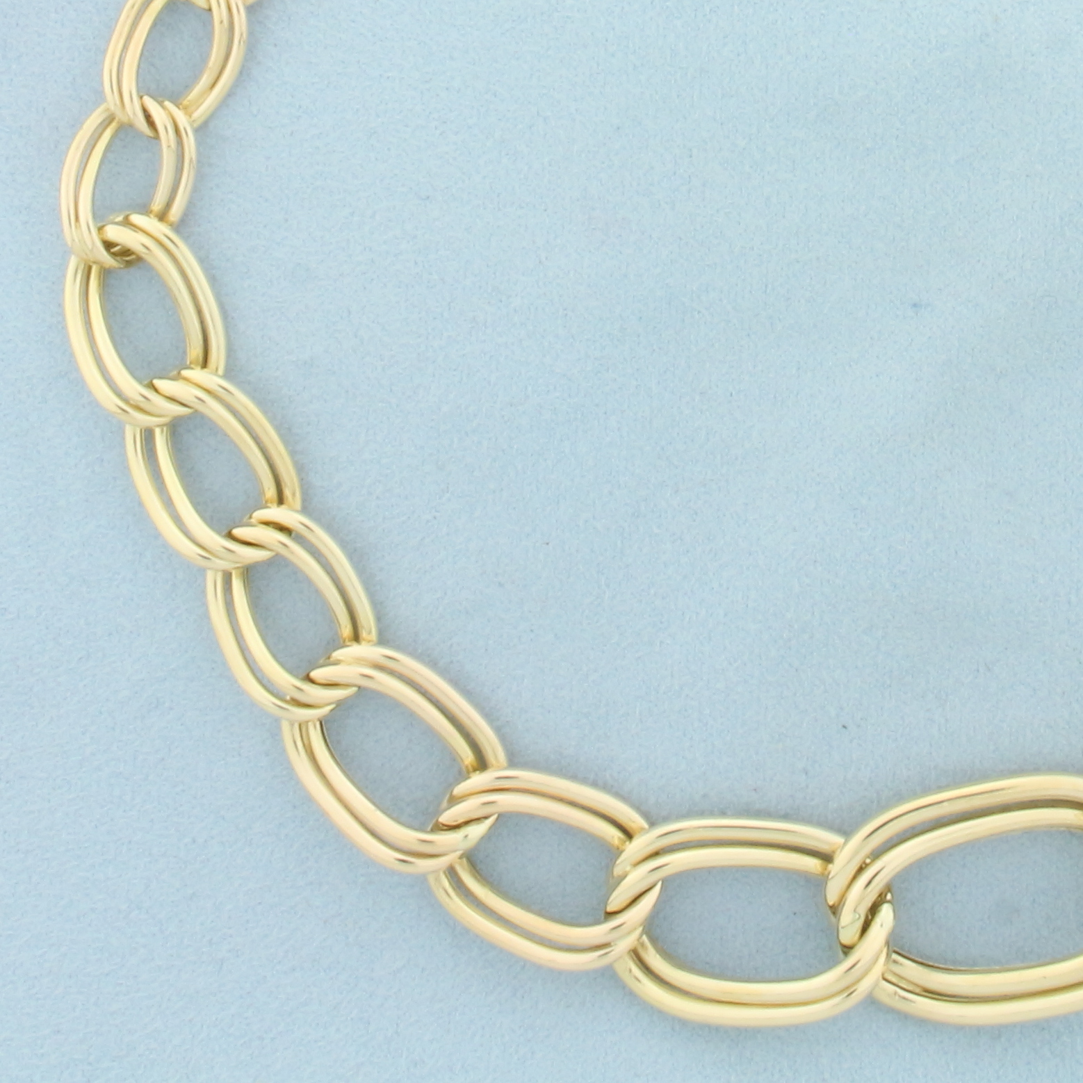 Graduated 16 Inch Double Oval Link Chain Necklace in 14k Yellow Gold ...