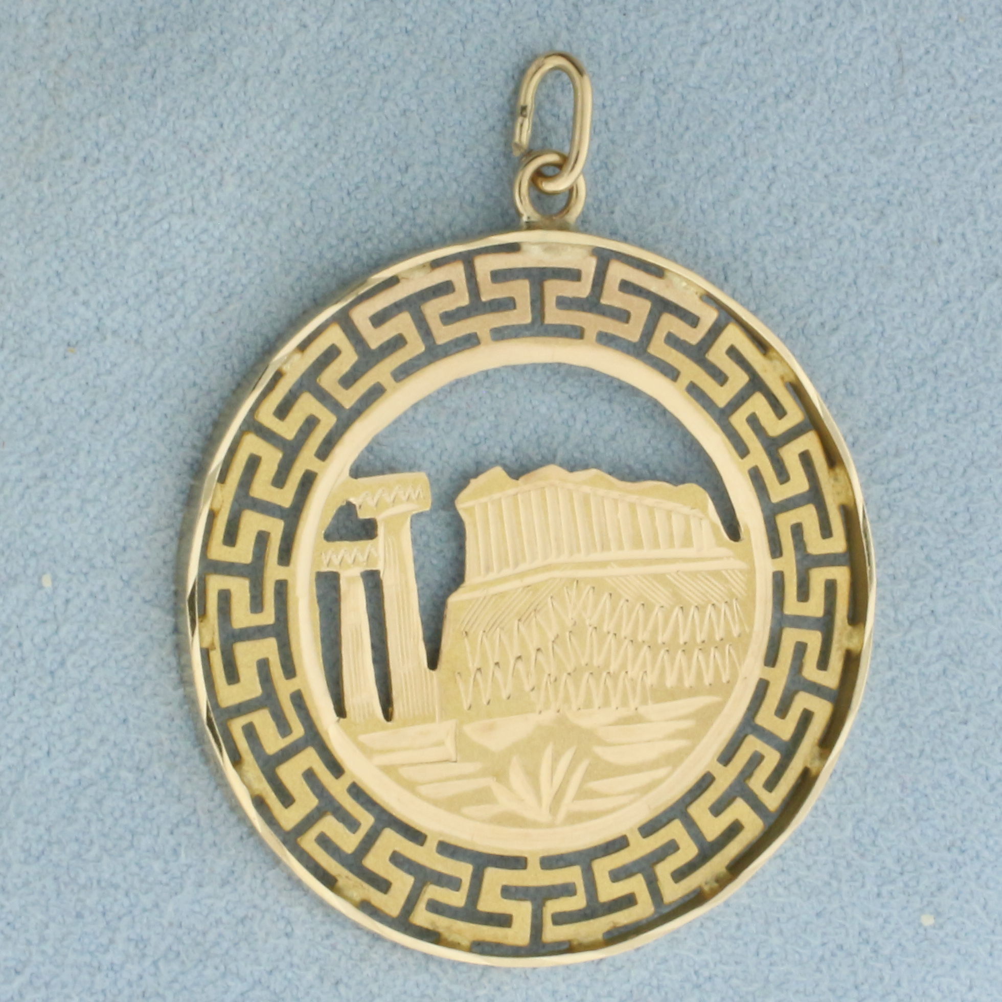 Greek Parthenon Medallion Pendant in 14k Yellow Gold | Property Room