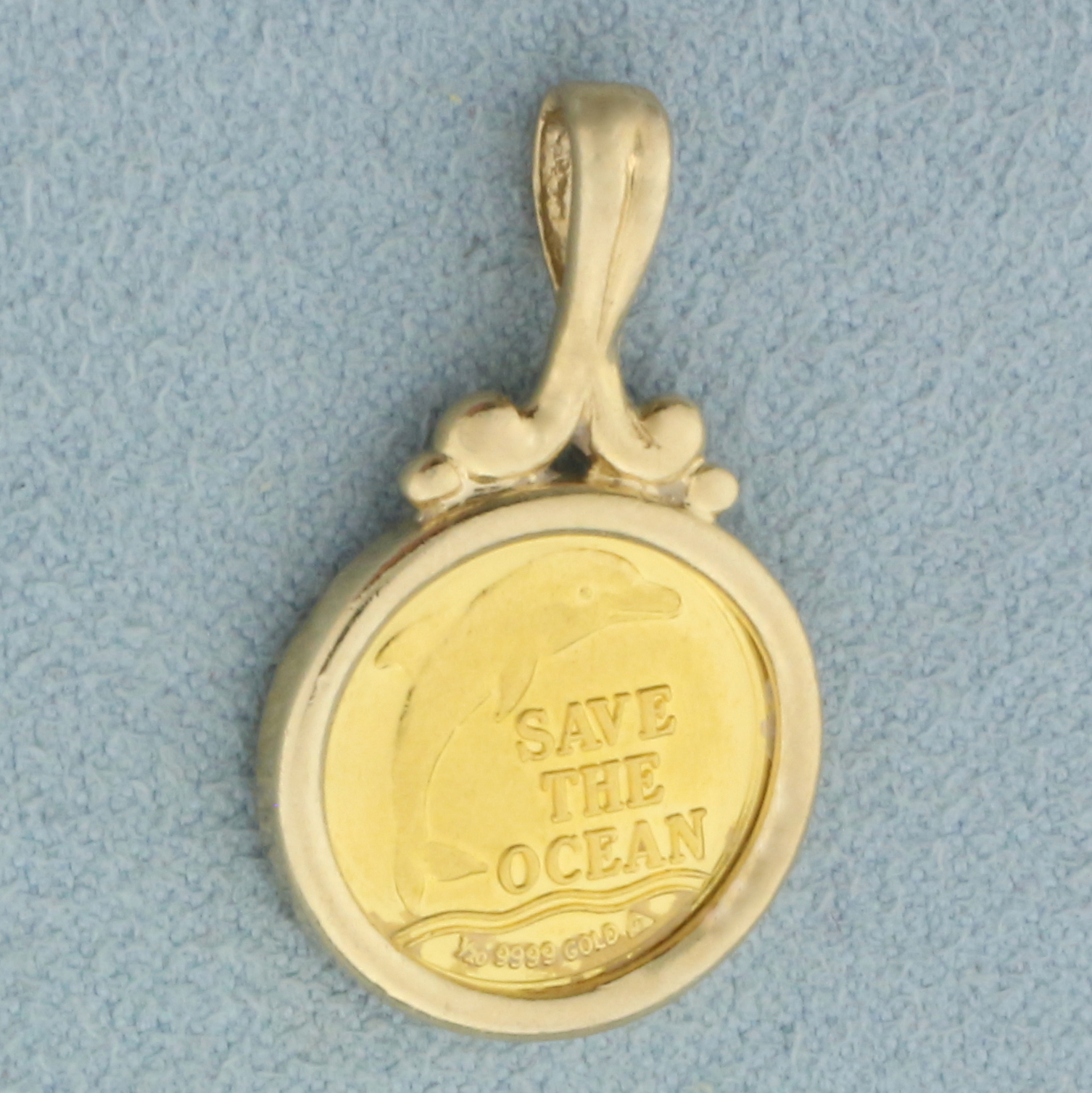 Hawaii Princess Kaiulani Save The Ocean Dolphin Coin Pendant in 14k ...