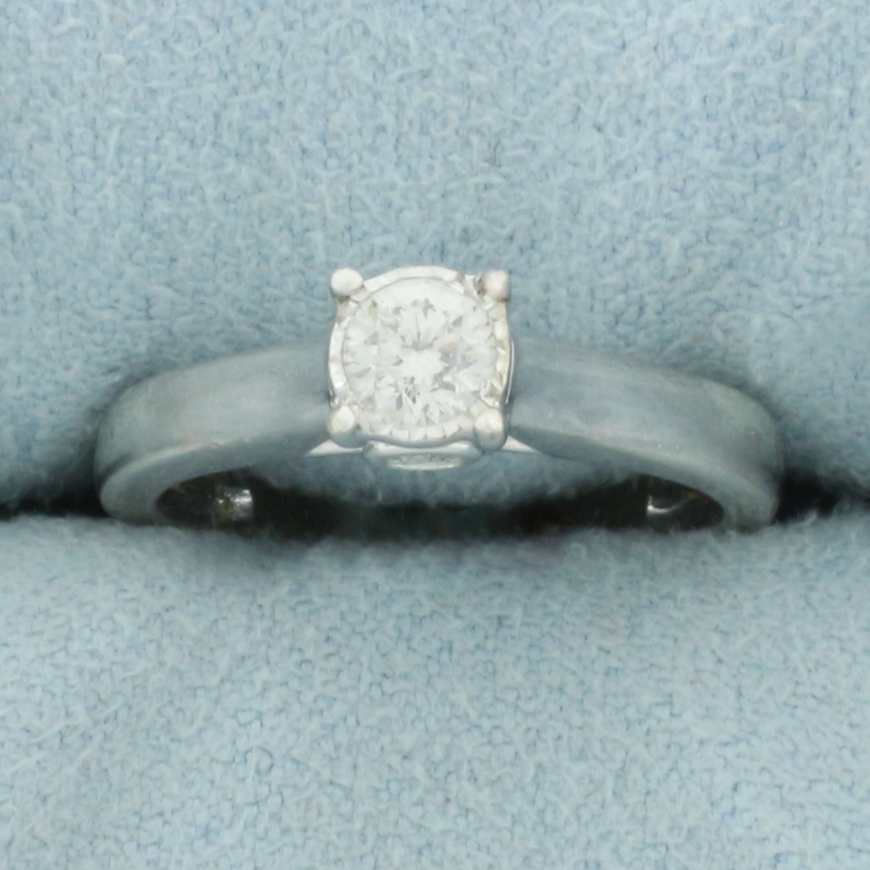 Illusion Set Diamond Engagement Ring in Sterling Silver | Property Room