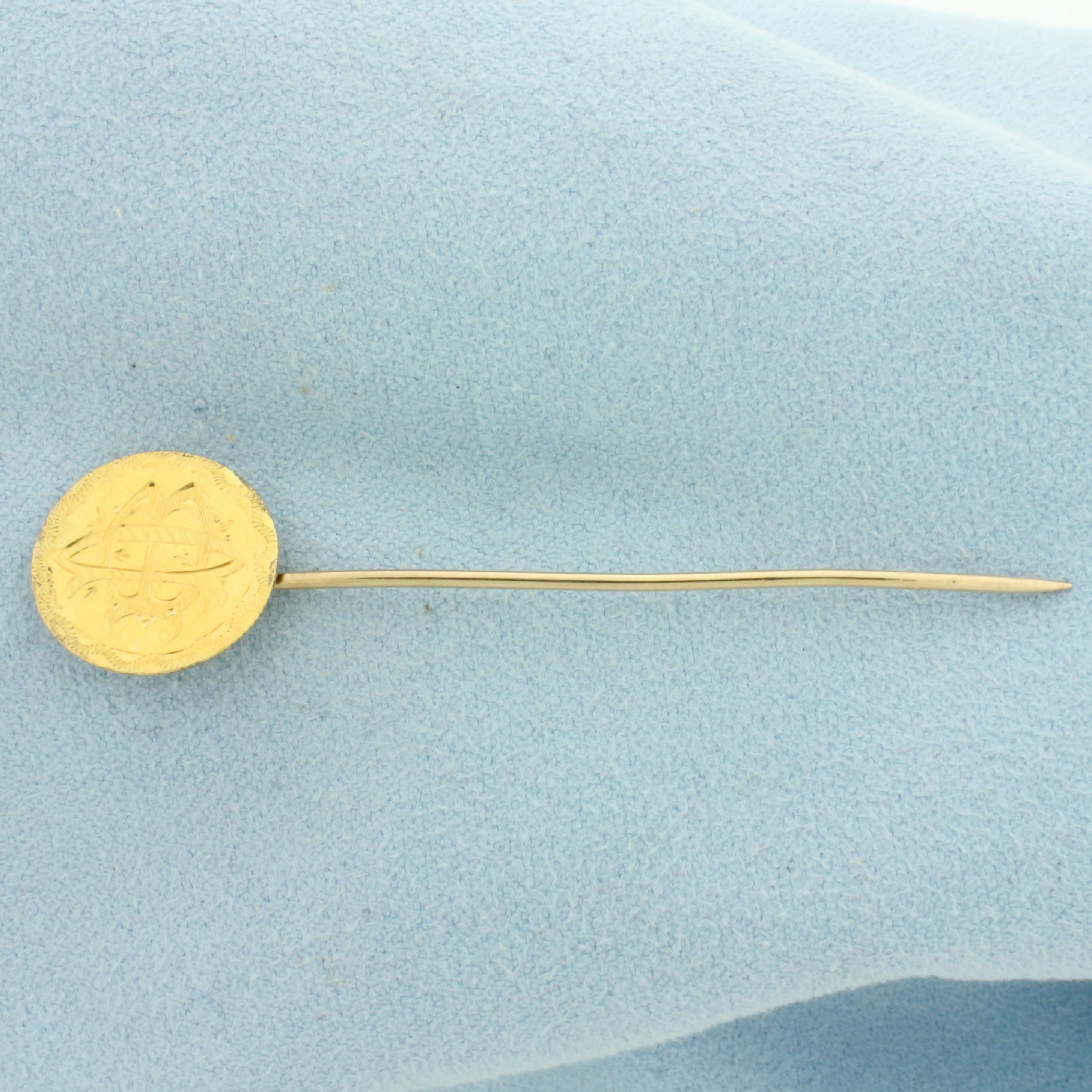 Indian princess Head Gold Coin Stick Pin in 14k Yellow Gold | Property Room