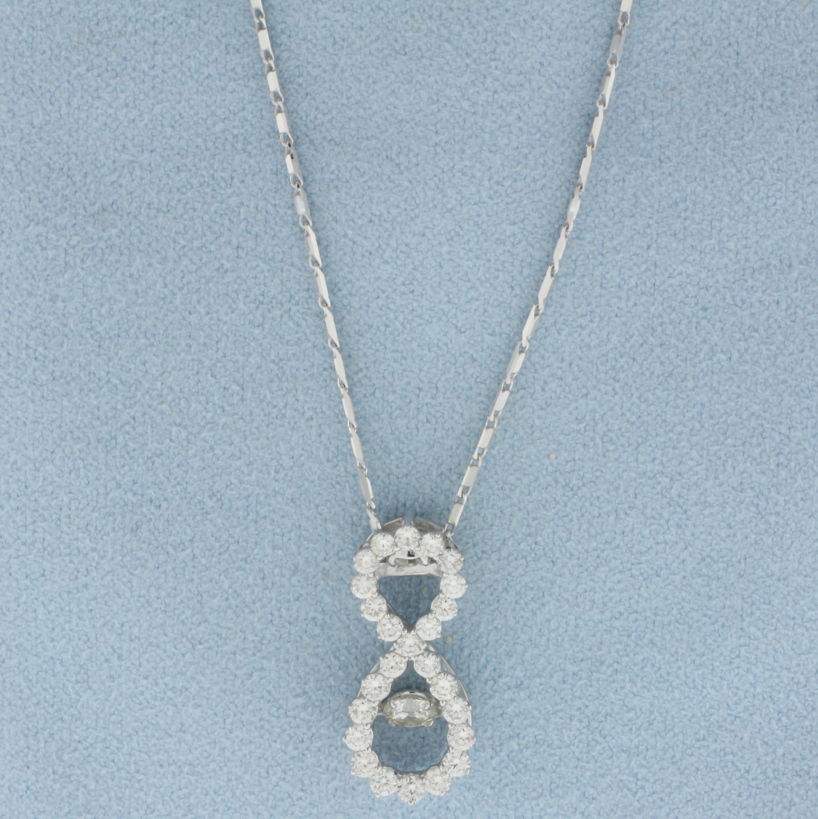 Infinity Design Dancing Diamond Necklace in 14k White Gold | Property Room