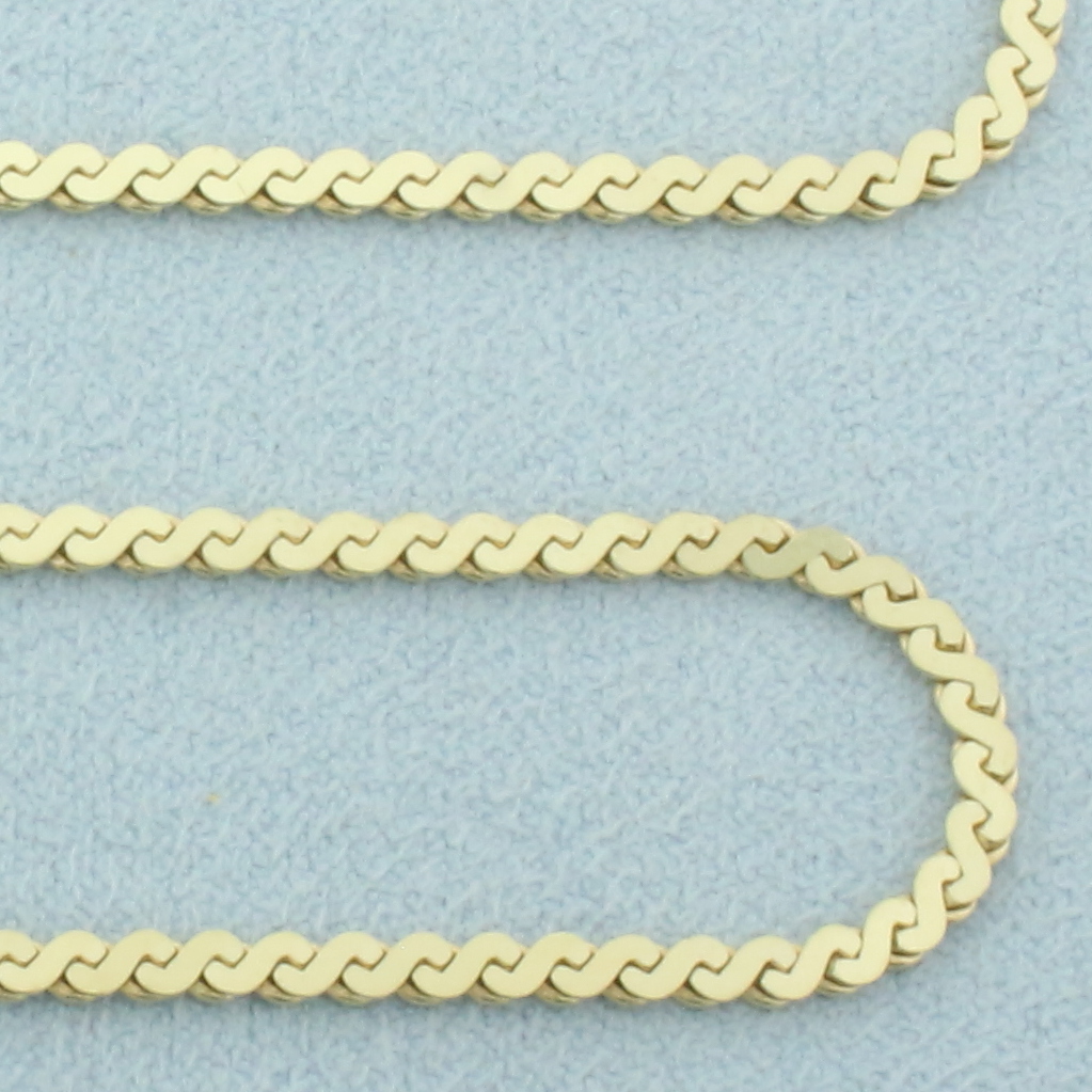 Italian 15 Inch Serpentine Link Chain Necklace in 14k Yellow Gold ...