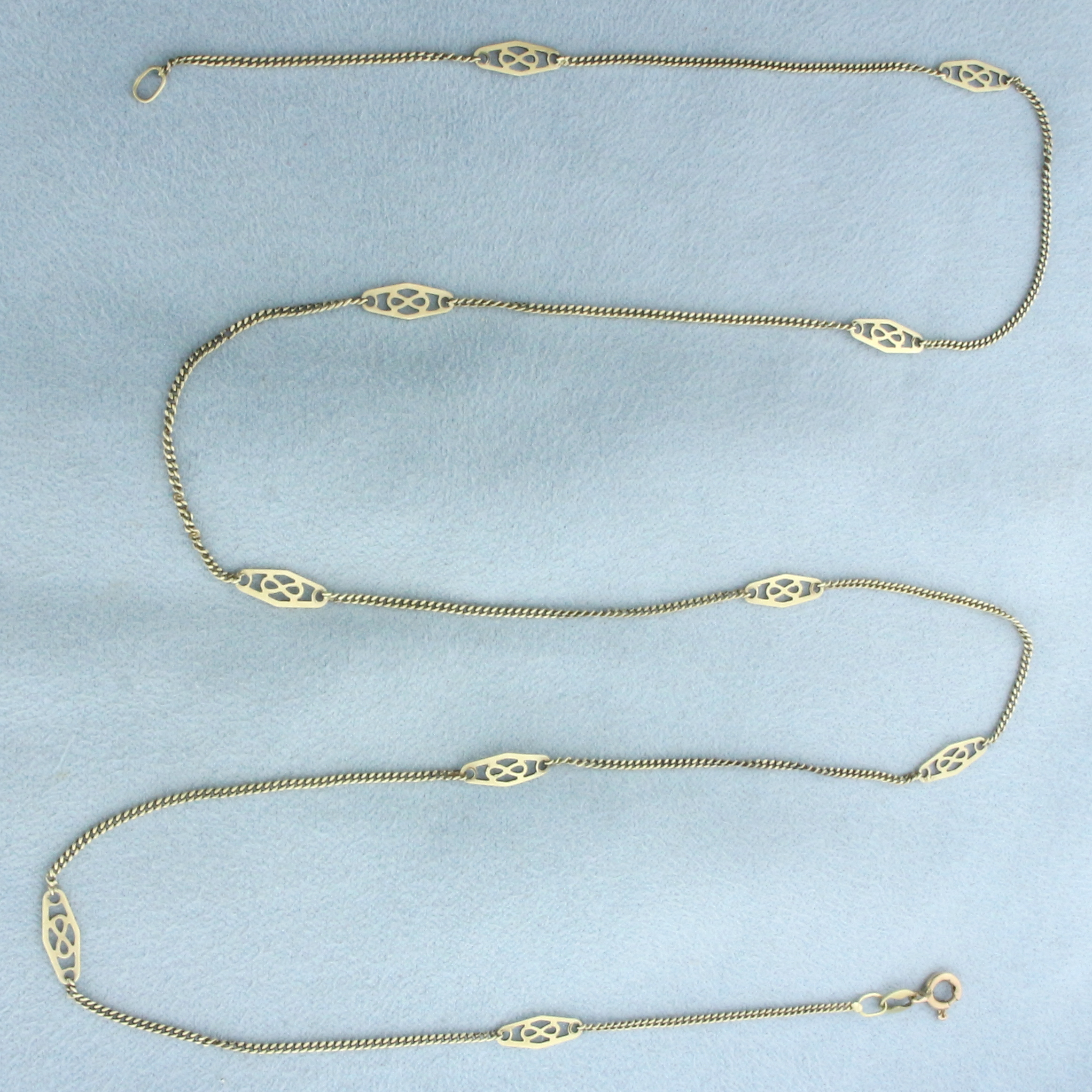 Italian 25 Inch Infinity Symbol Station Necklace in 14k Yellow Gold ...