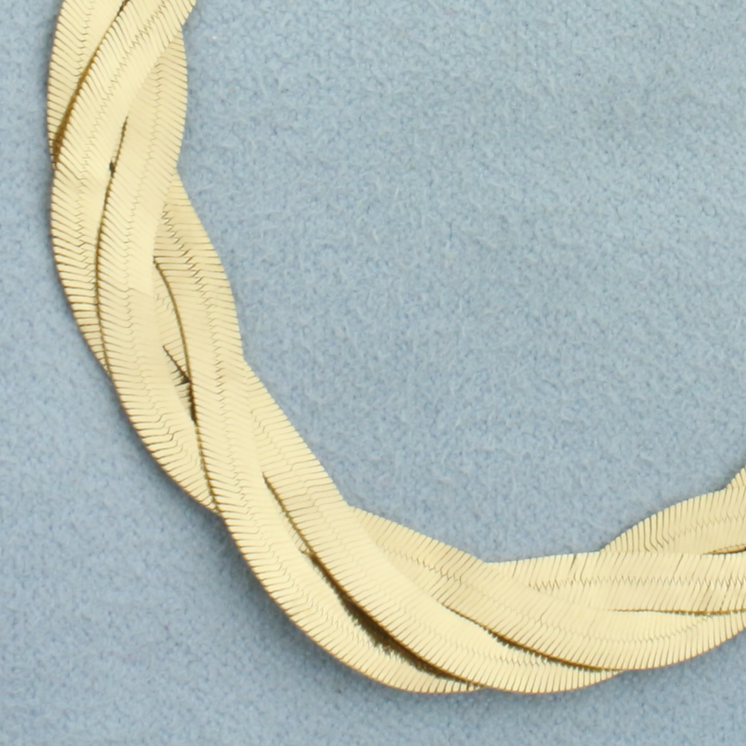 Italian Braided Herringbone Link Bracelet in 14k Yellow Gold | Property ...