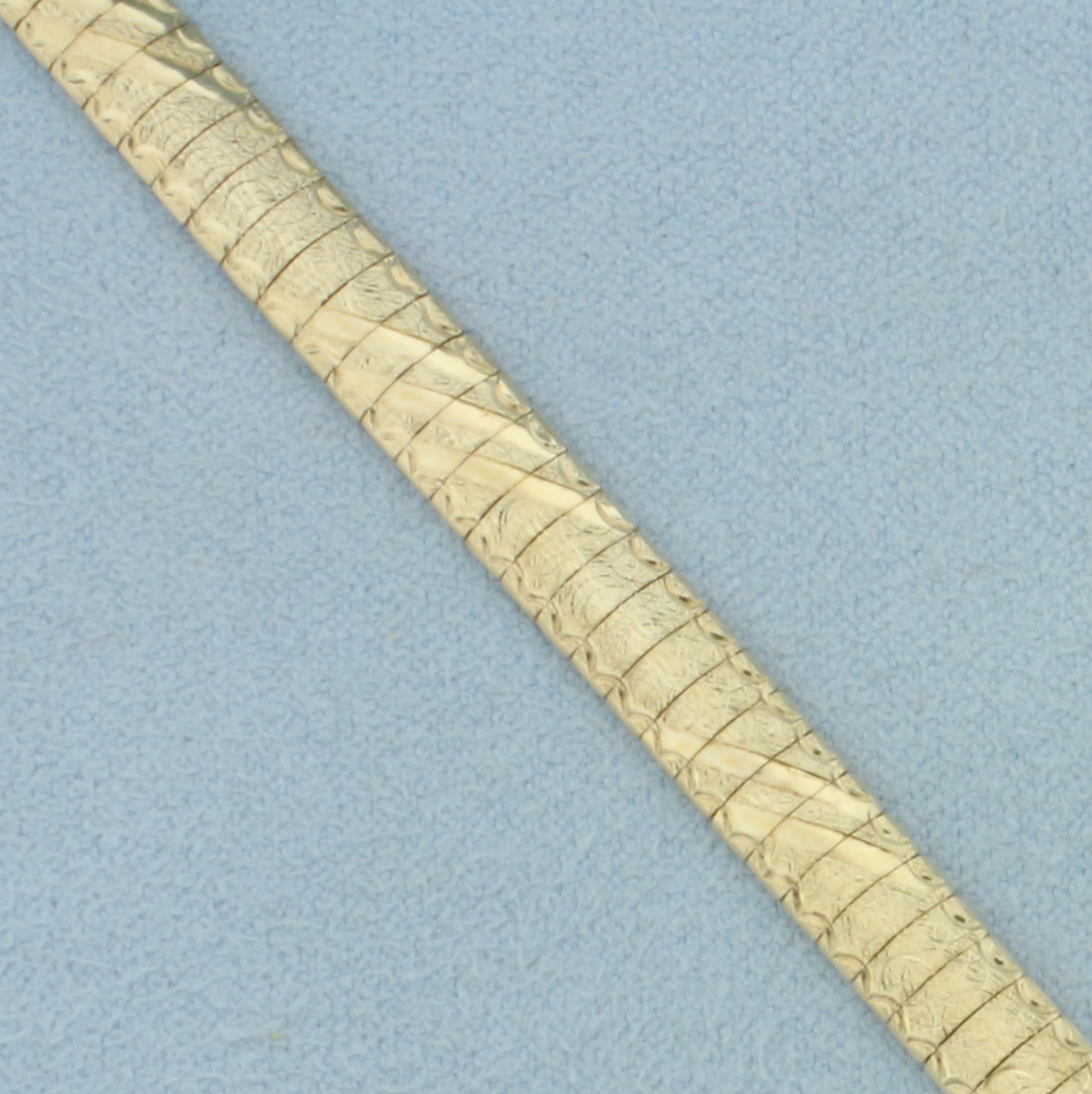 Italian Diamond Cut and Sandblasted Finish Omega Bracelet in 10k Yellow ...