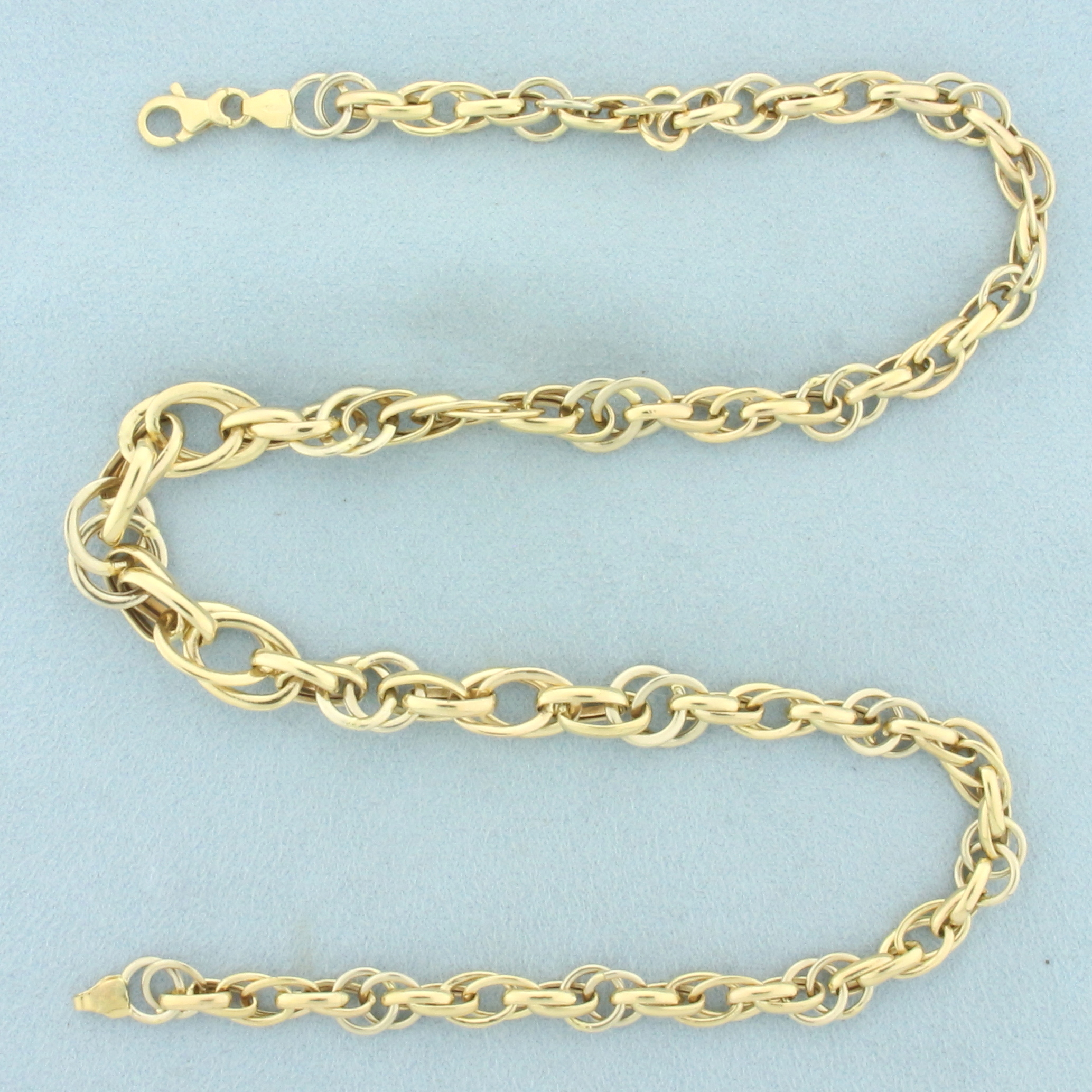 Italian Graduated Chain Link Necklace in 18k Yellow Gold | Property Room