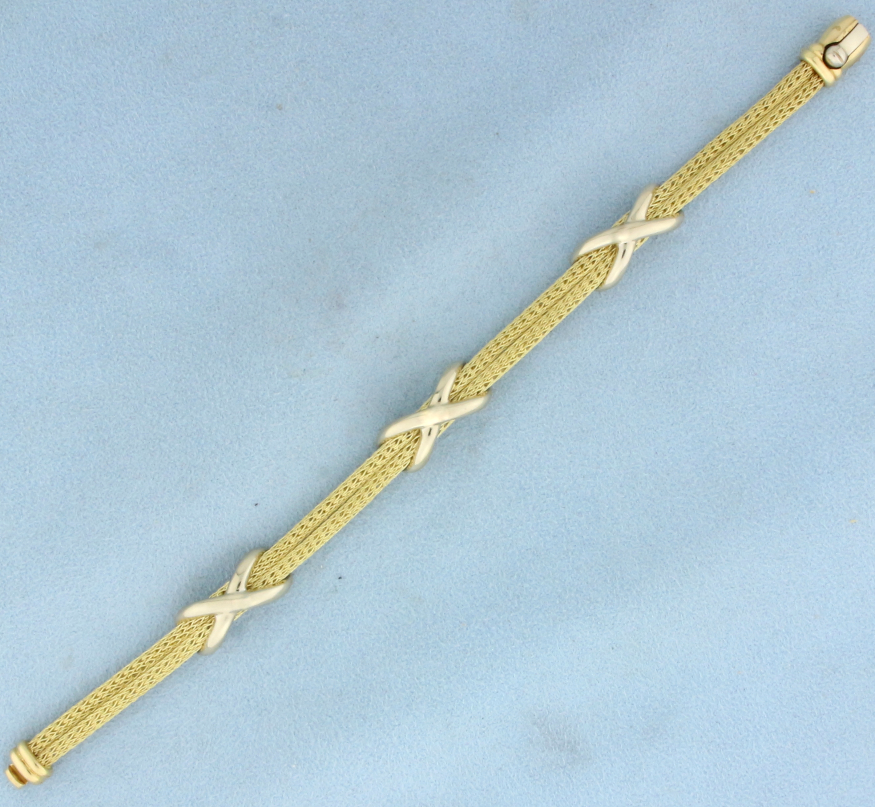 Italian Made Double Wheat Link Bracelet in 18K Yellow Gold | Property Room