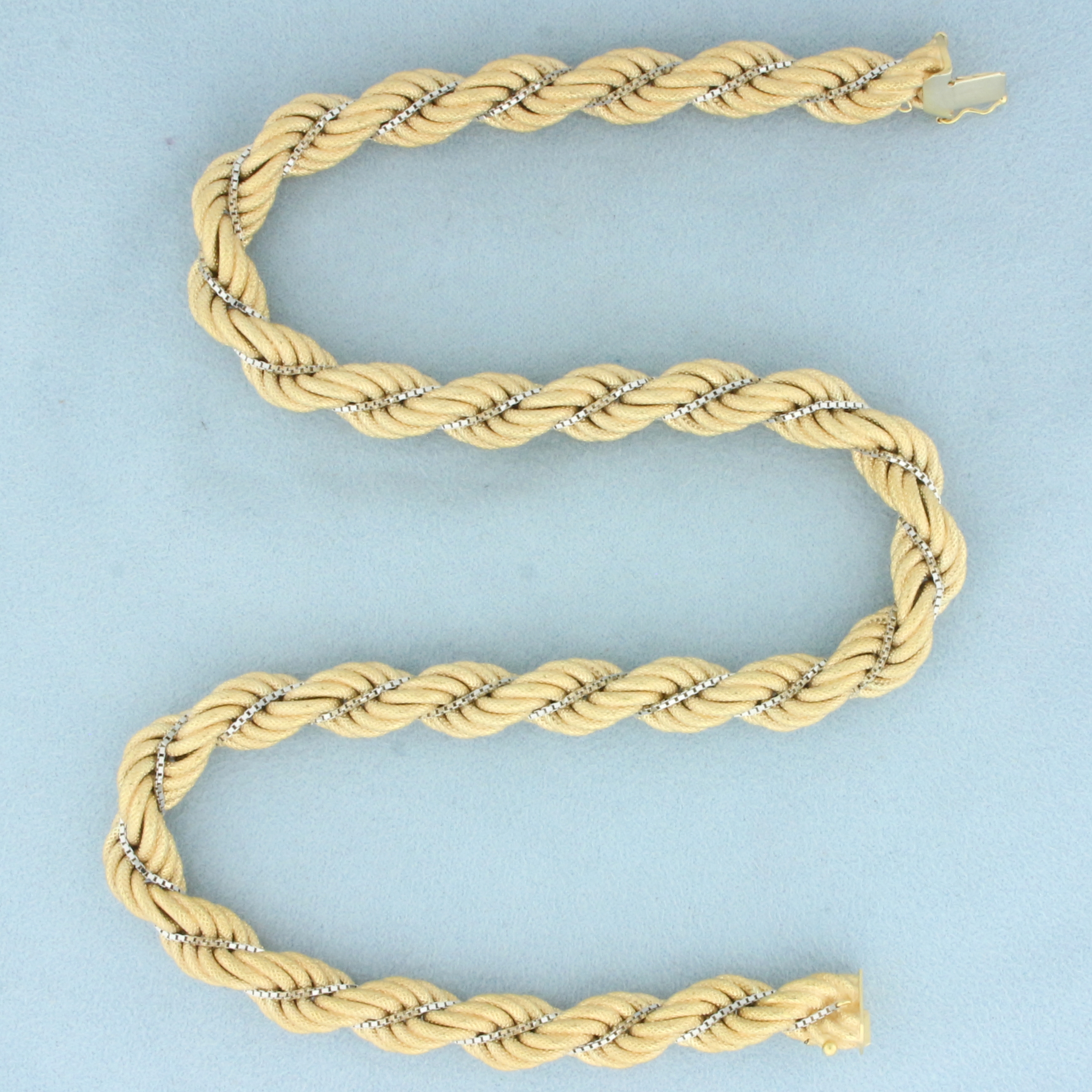 Italian Oversized Rope and Box Link Chain Necklace in 14k Yellow and ...