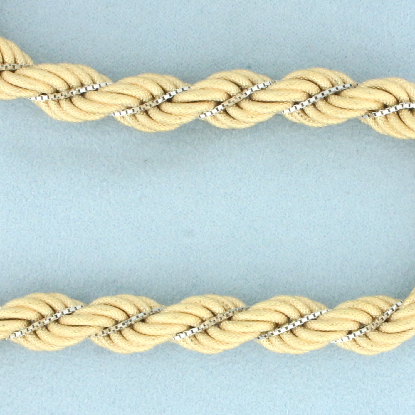 Italian Oversized Rope and Box Link Chain Necklace in 14k Yellow and ...