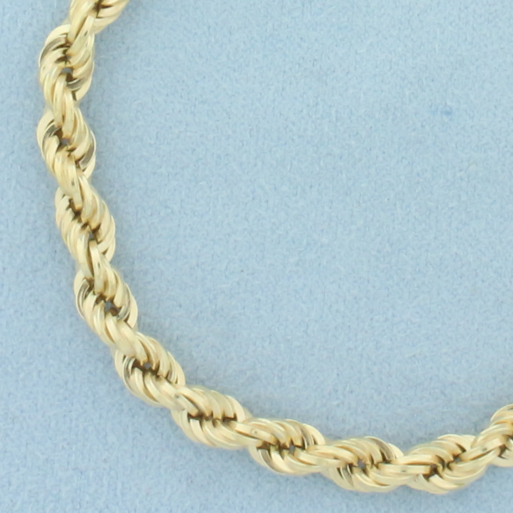 Italian Rope Link Chain Bracelet in 14k Yellow Gold | Property Room