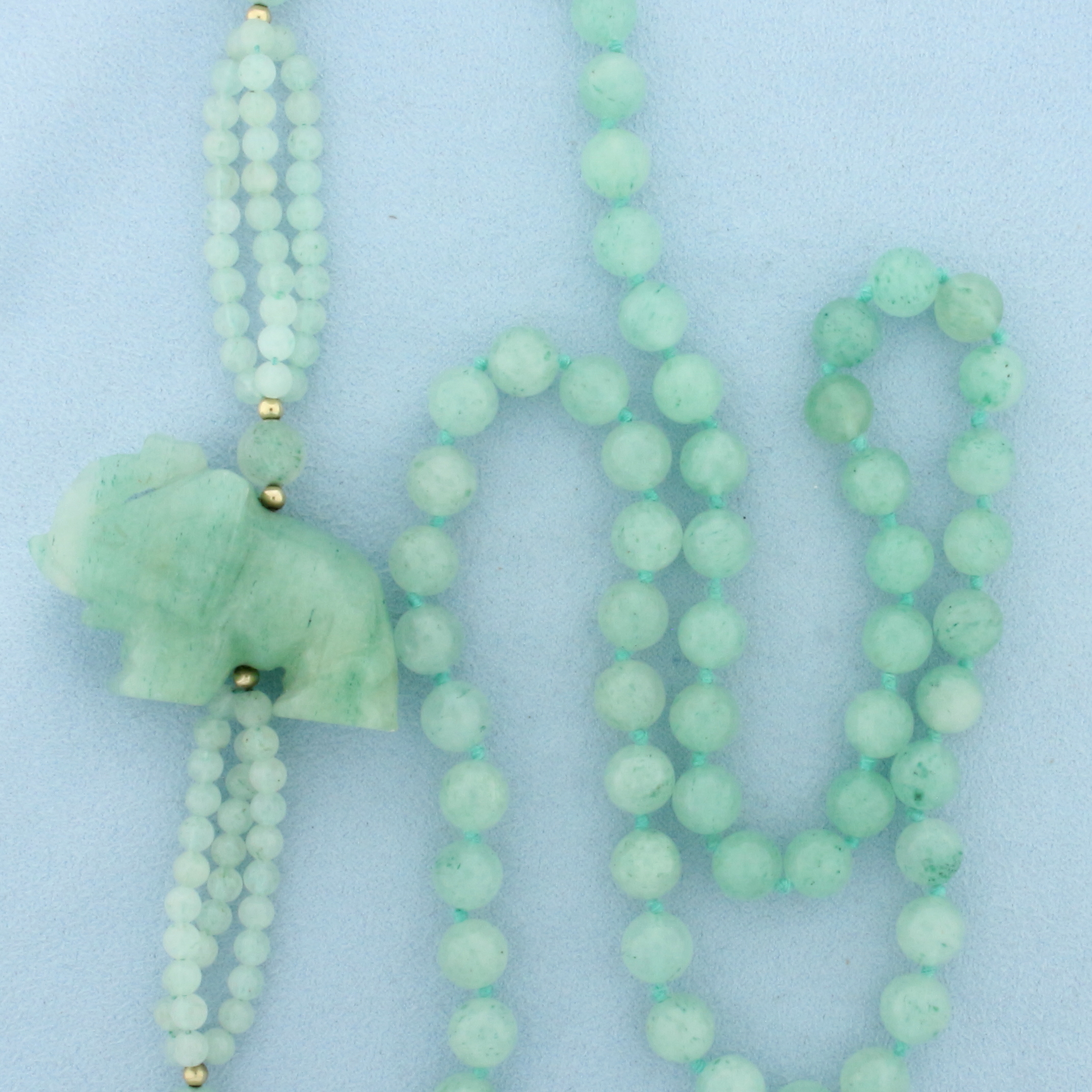 Jade Elephant and Gold Bead Necklace | Property Room