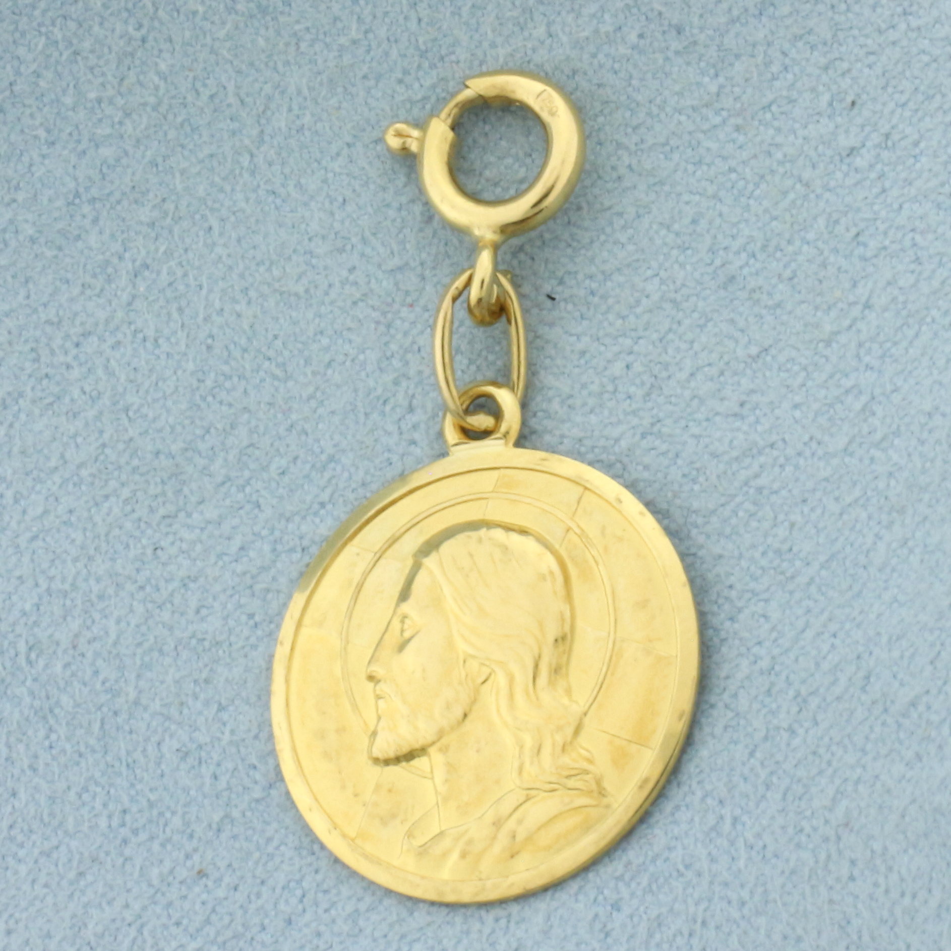 Jesus Spanish Protection Medallion Charm in 18k Yellow Gold | Property Room