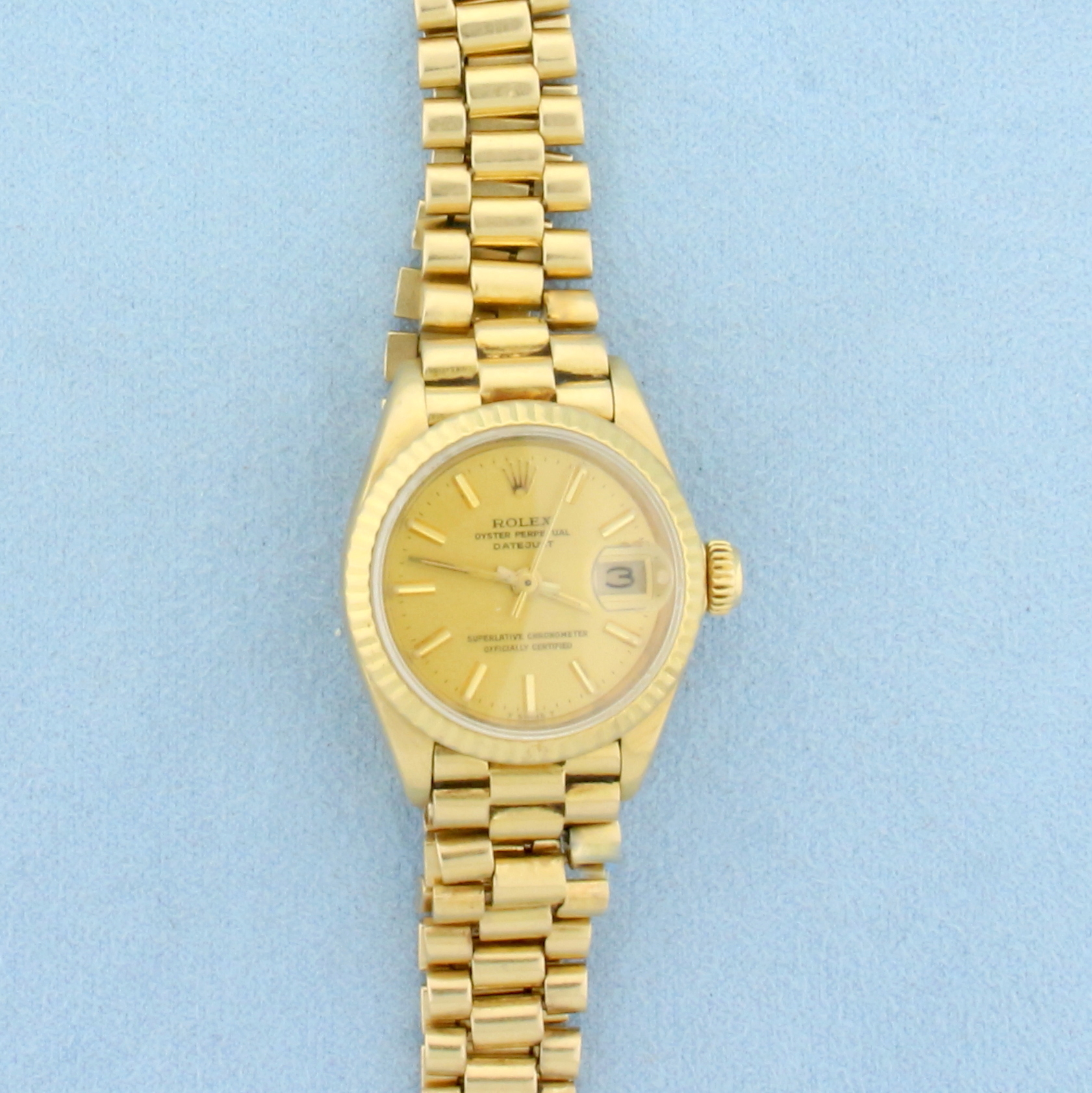 Ladies Rolex Datejust Presidential Model 6917 In 18k Yellow Gold ...