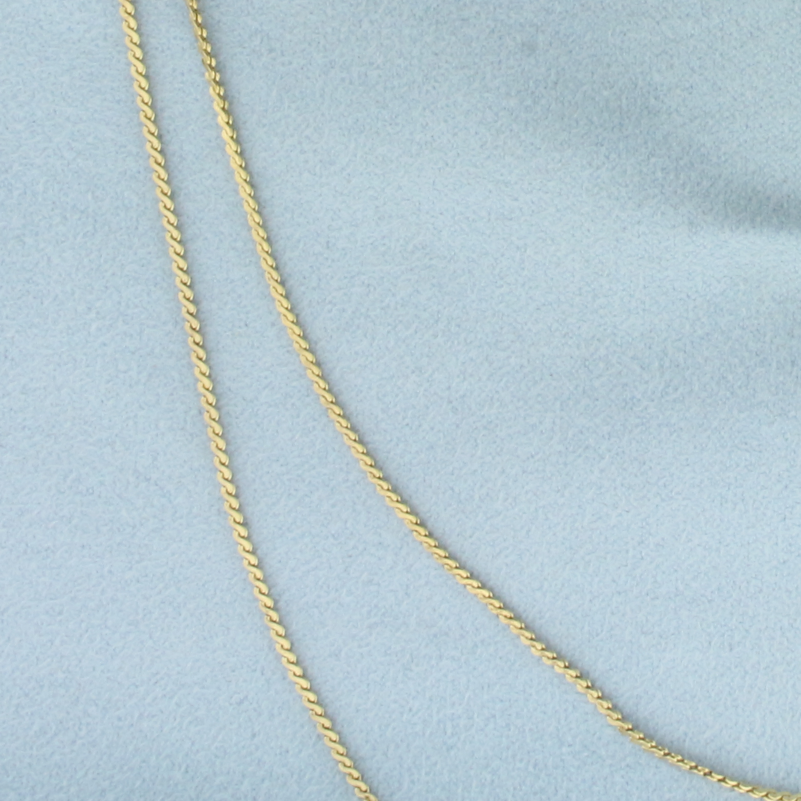 Long Double Strand S-Link Chain Necklace in 14k Yellow Gold | Property Room