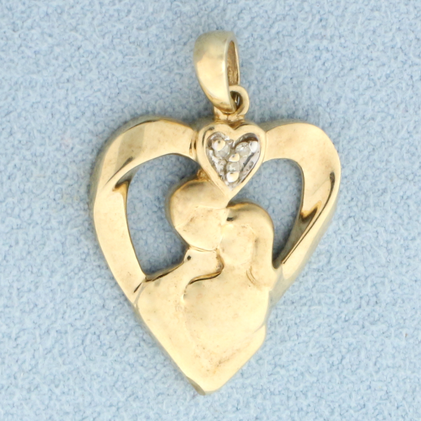 Lovers Diamond Heart Pendant in 10K Yellow Gold | Property Room