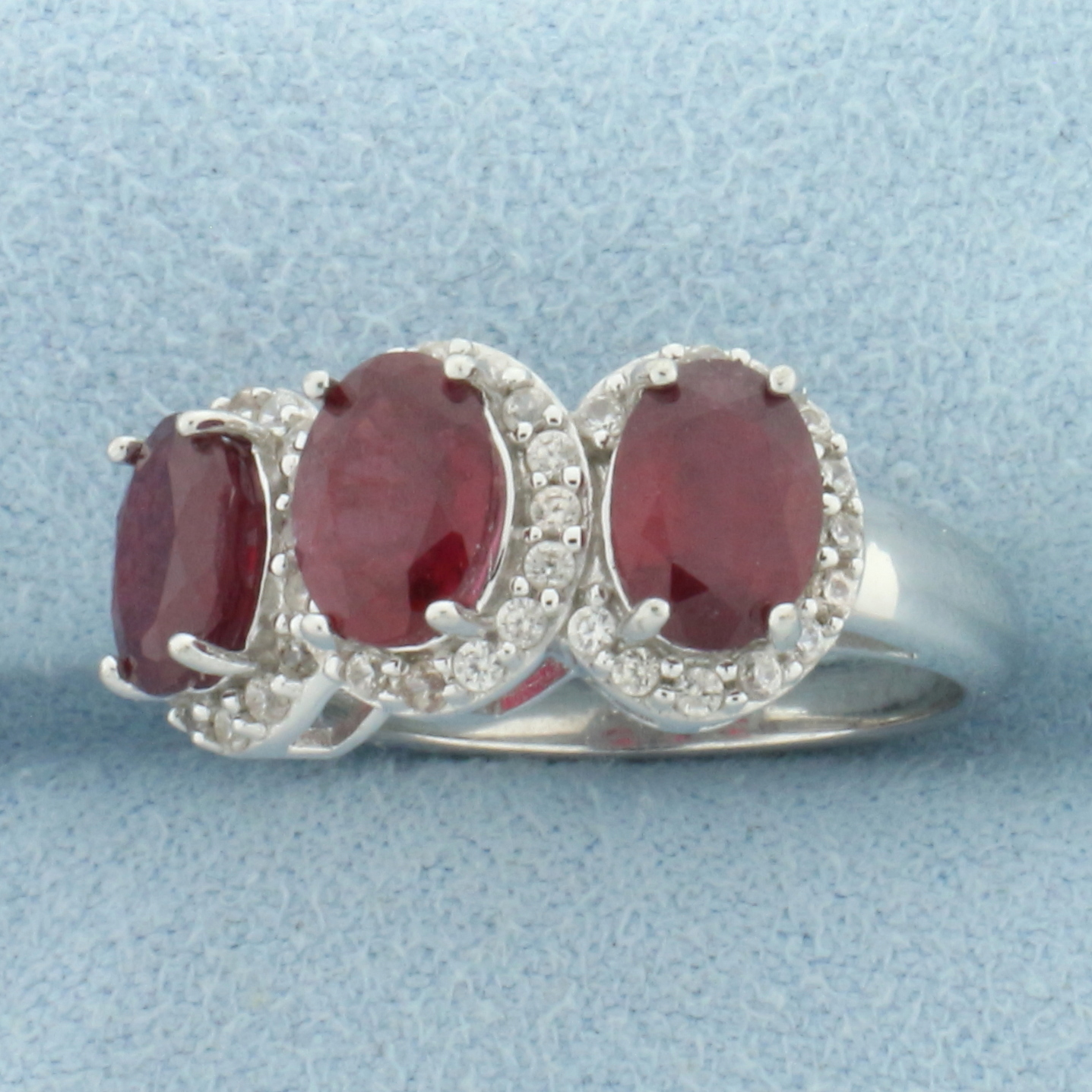 Madagascar Ruby and White Zircon Ring in Sterling Silver | Property Room