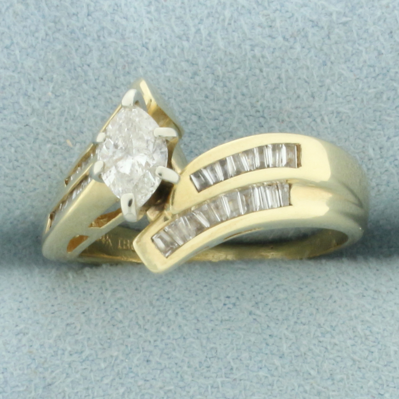 Marquise Diamond Bypass Ring in 14k Yellow Gold | Property Room