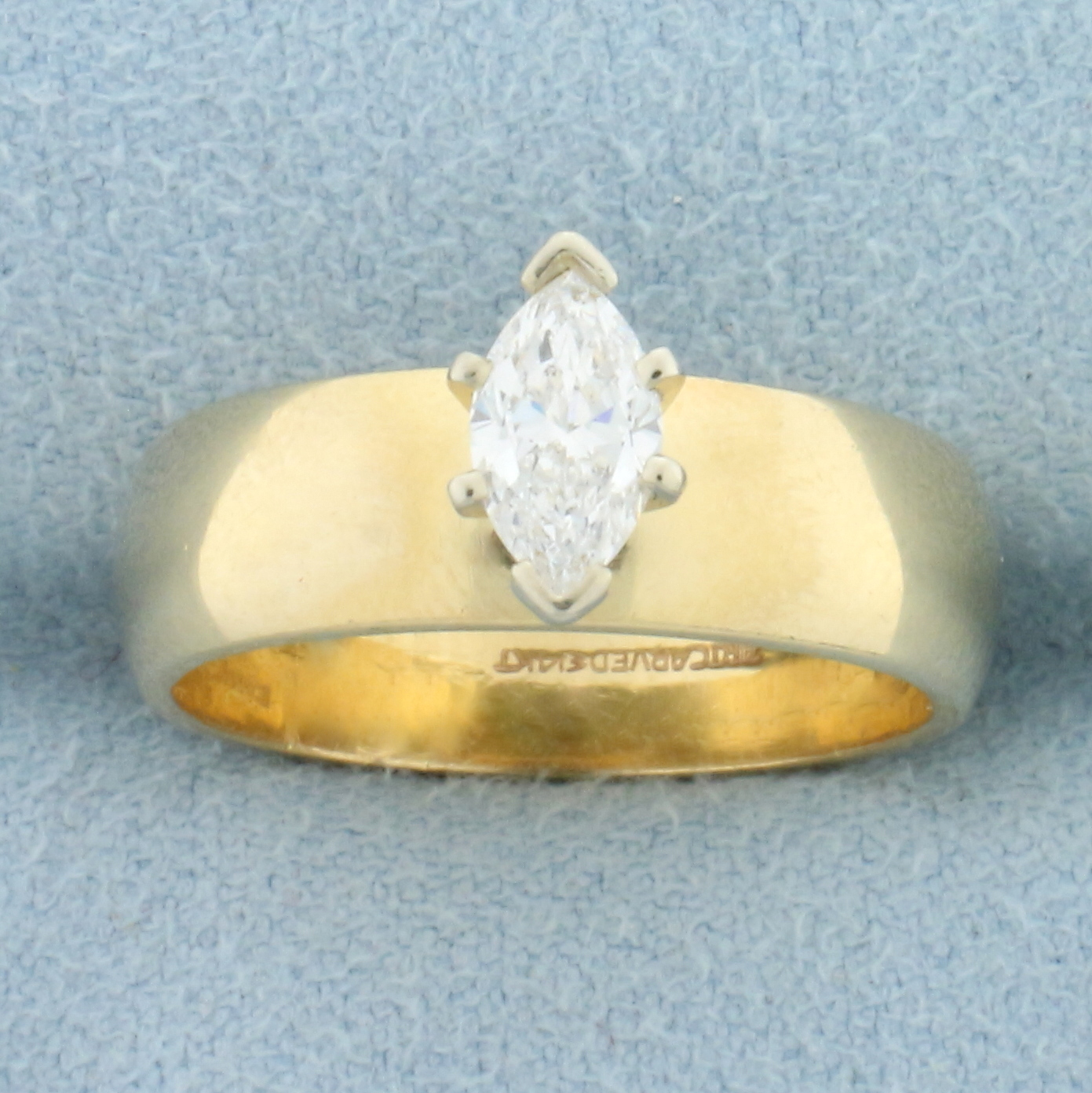 Marquise Diamond Solitaire Engagement Ring in 14k Yellow Gold ...
