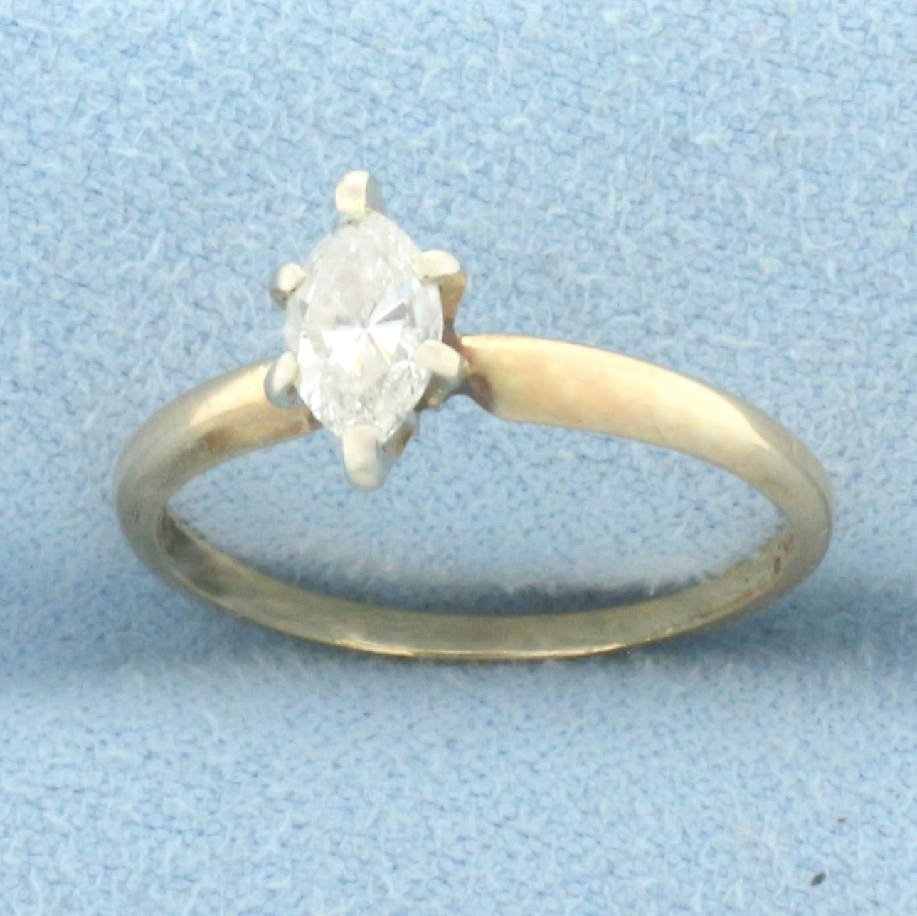 Marquise Diamond Solitaire Engagement Ring in 14k Yellow Gold ...