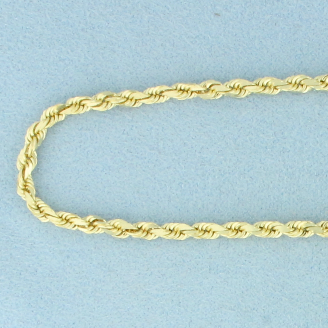 Mens 24 Inch Rope Link Chain Necklace in 14k Yellow Gold | Property Room