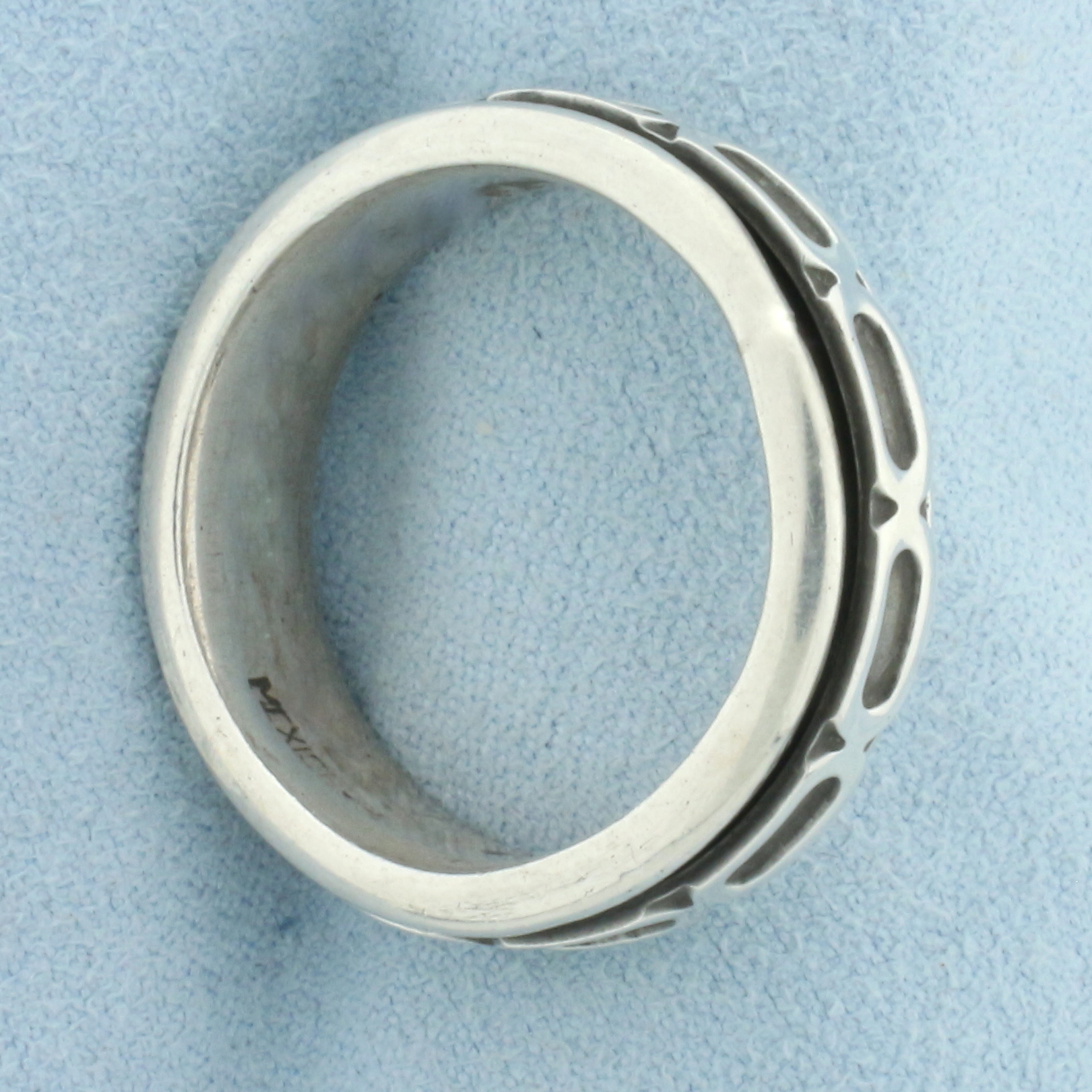 Mens Chain Design Spinning Ring in Sterling Silver | Property Room