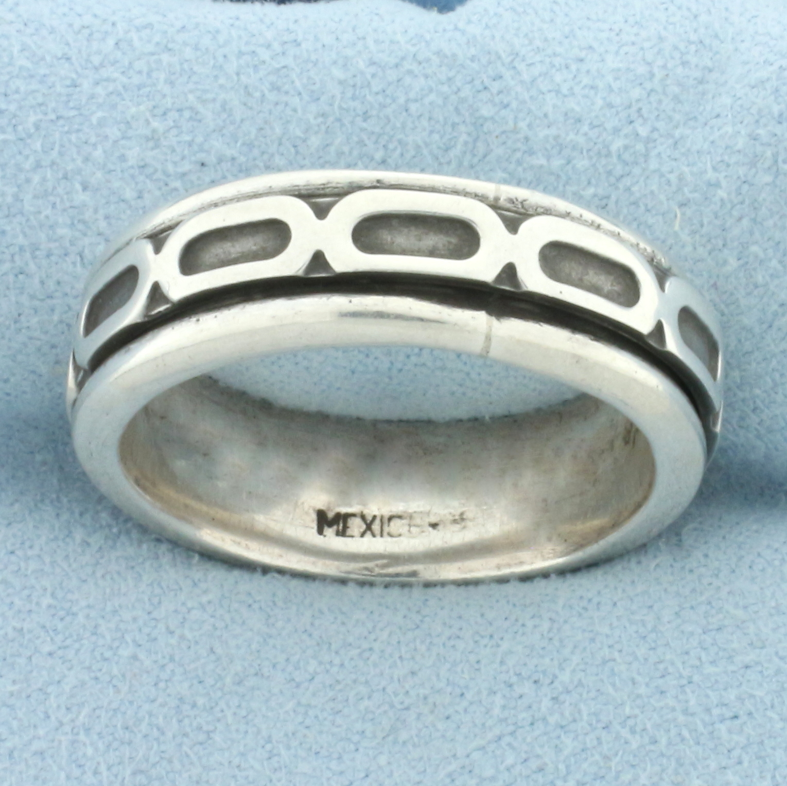 Mens Chain Design Spinning Ring in Sterling Silver | Property Room