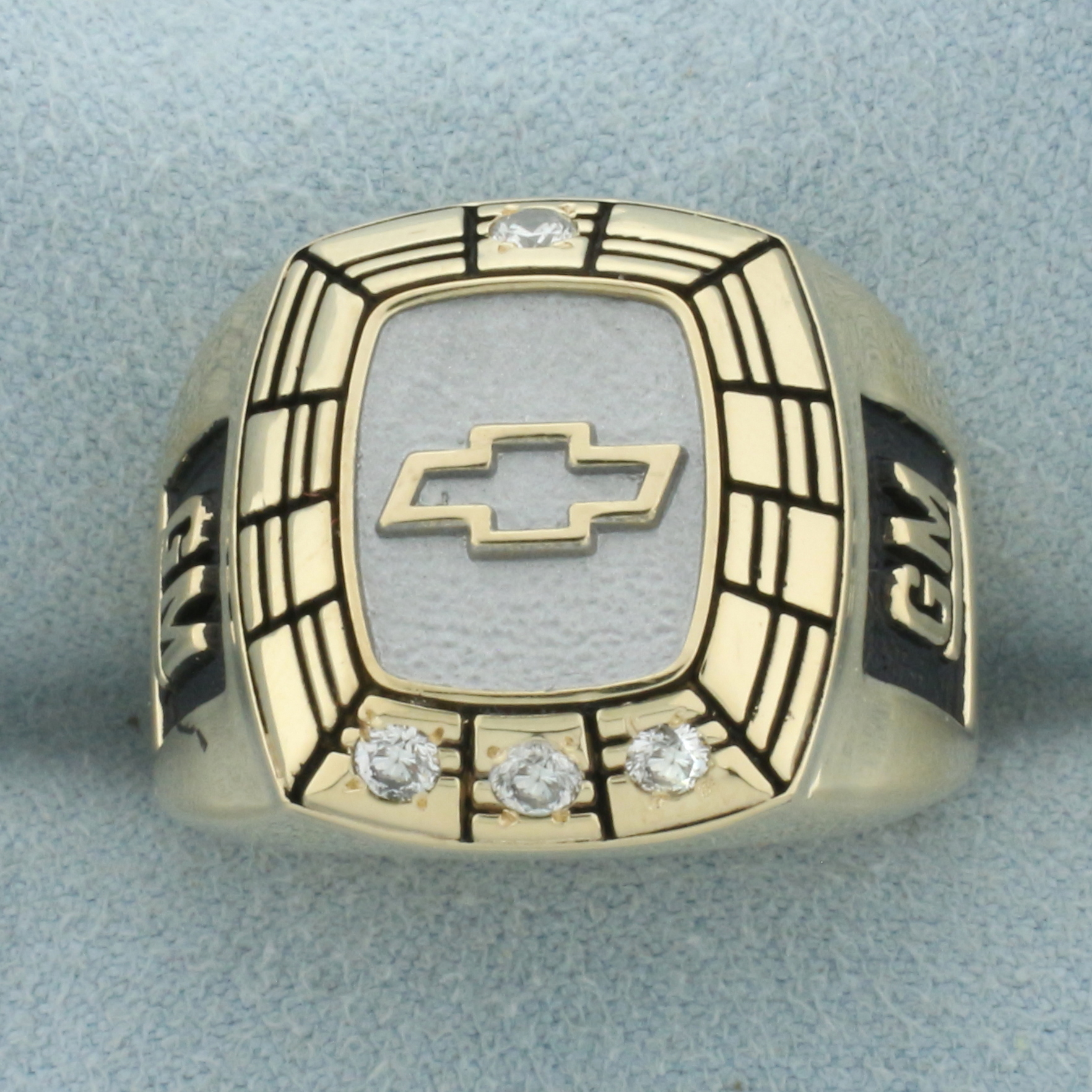 Mens Diamond GM Chevrolet Ring in 10k Yellow Gold | Property Room