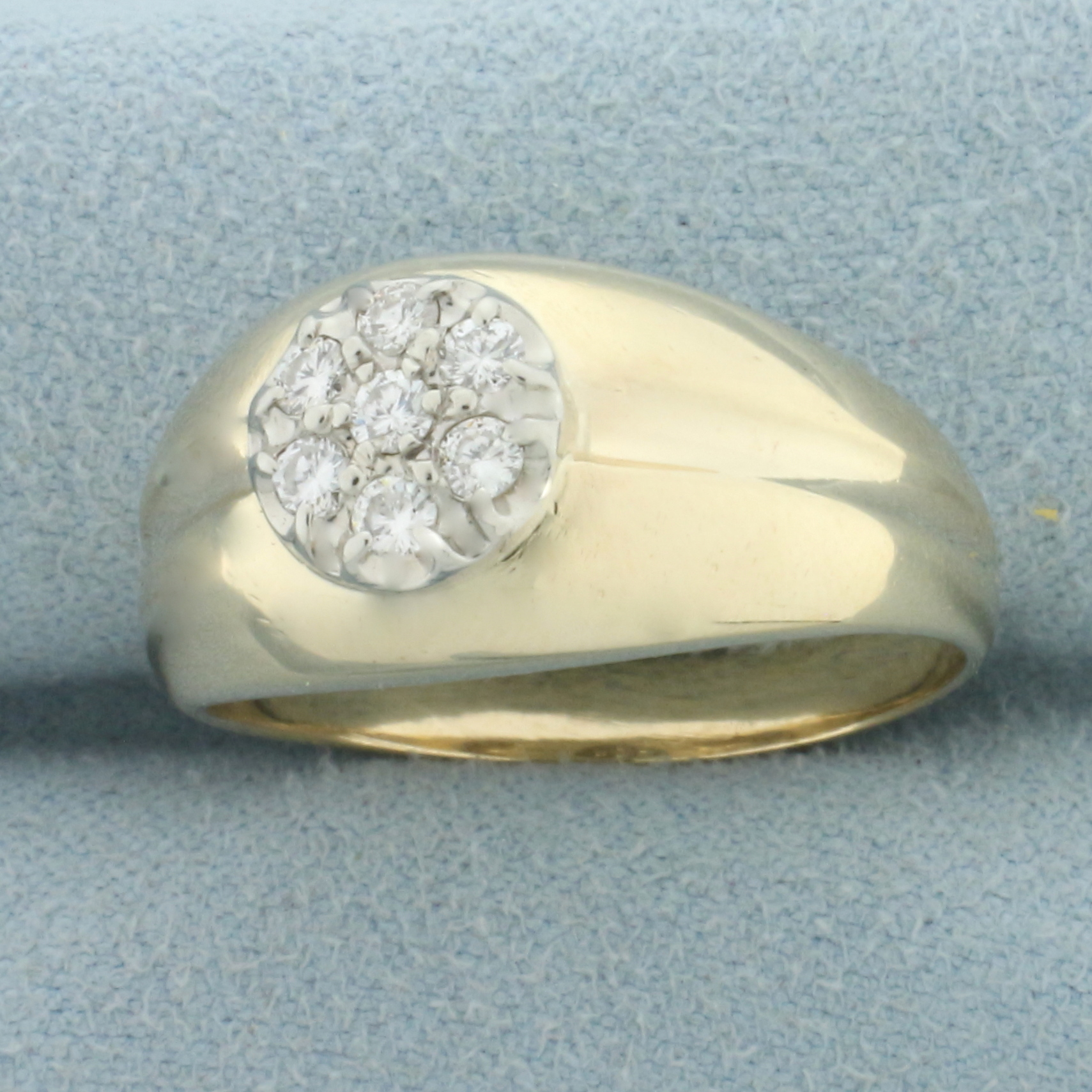 Men's Diamond Target Design Ring in 14k Yellow Gold | Property Room