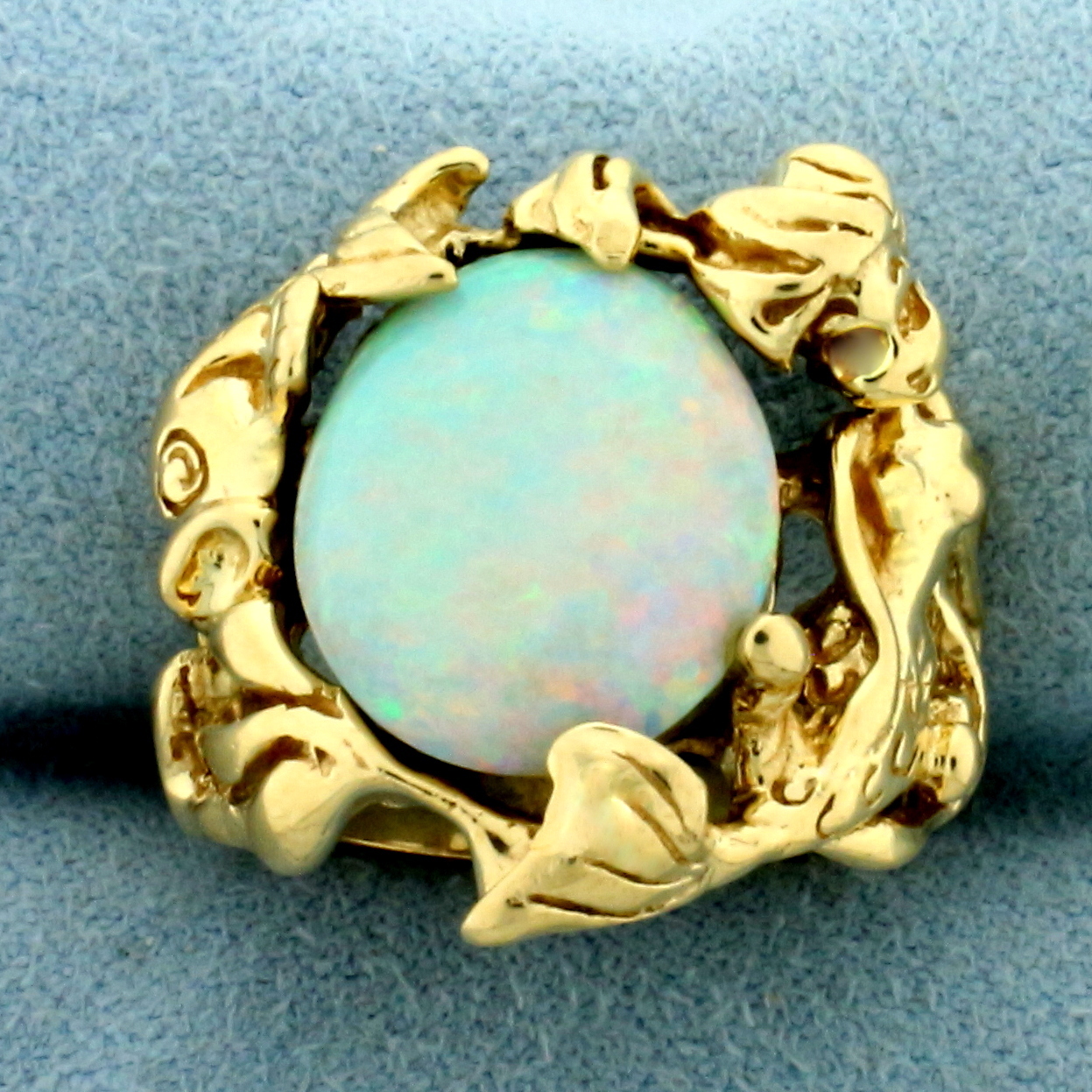 Mermaid Sea Life Opal Ring in 14k Yellow Gold | Property Room
