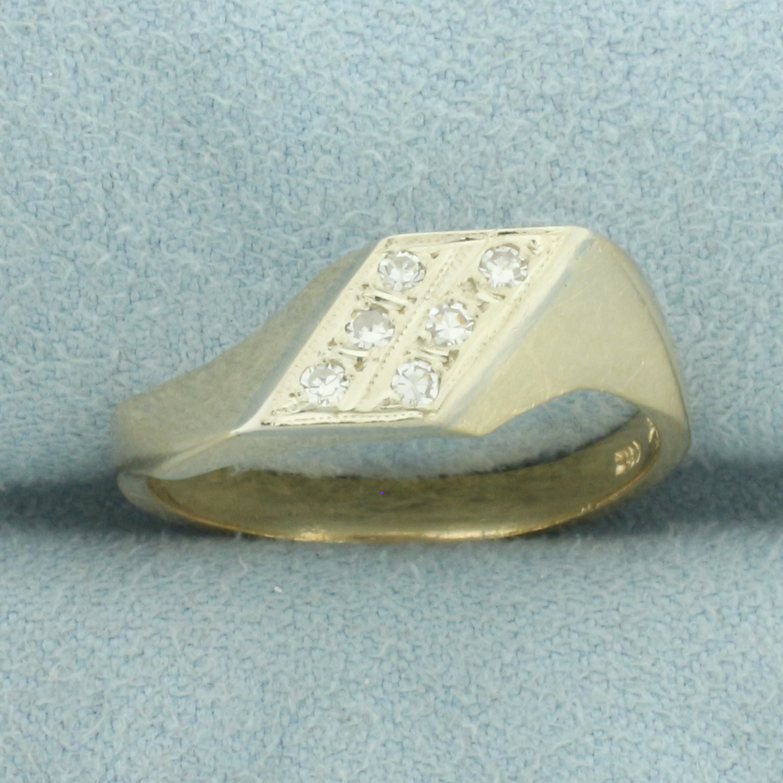 Modern Design Diamond Angular Ring in 14k Yellow Gold | Property Room
