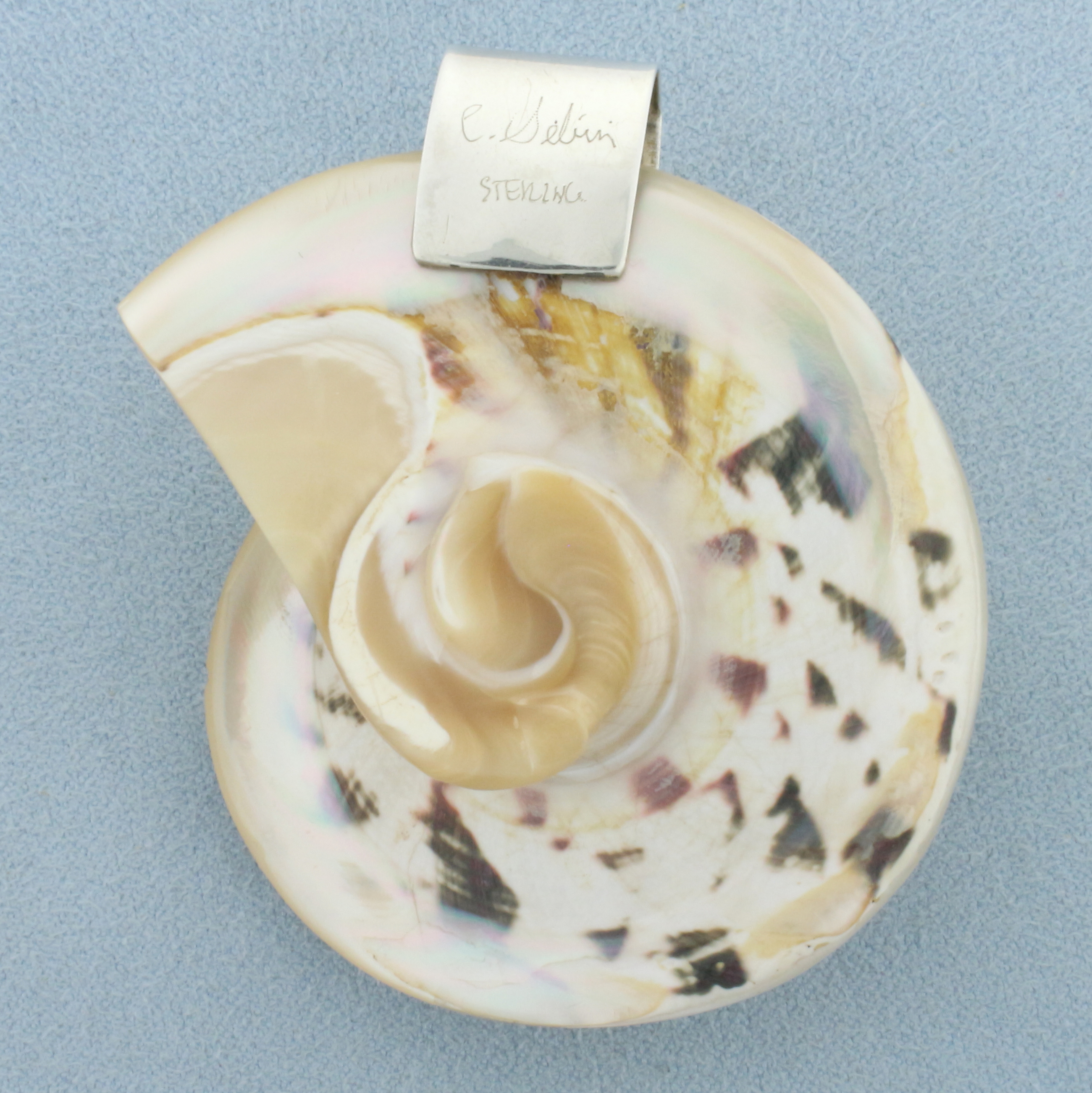 Modernist Signed Designer Celia Sebiri Shell Pendant | Property Room