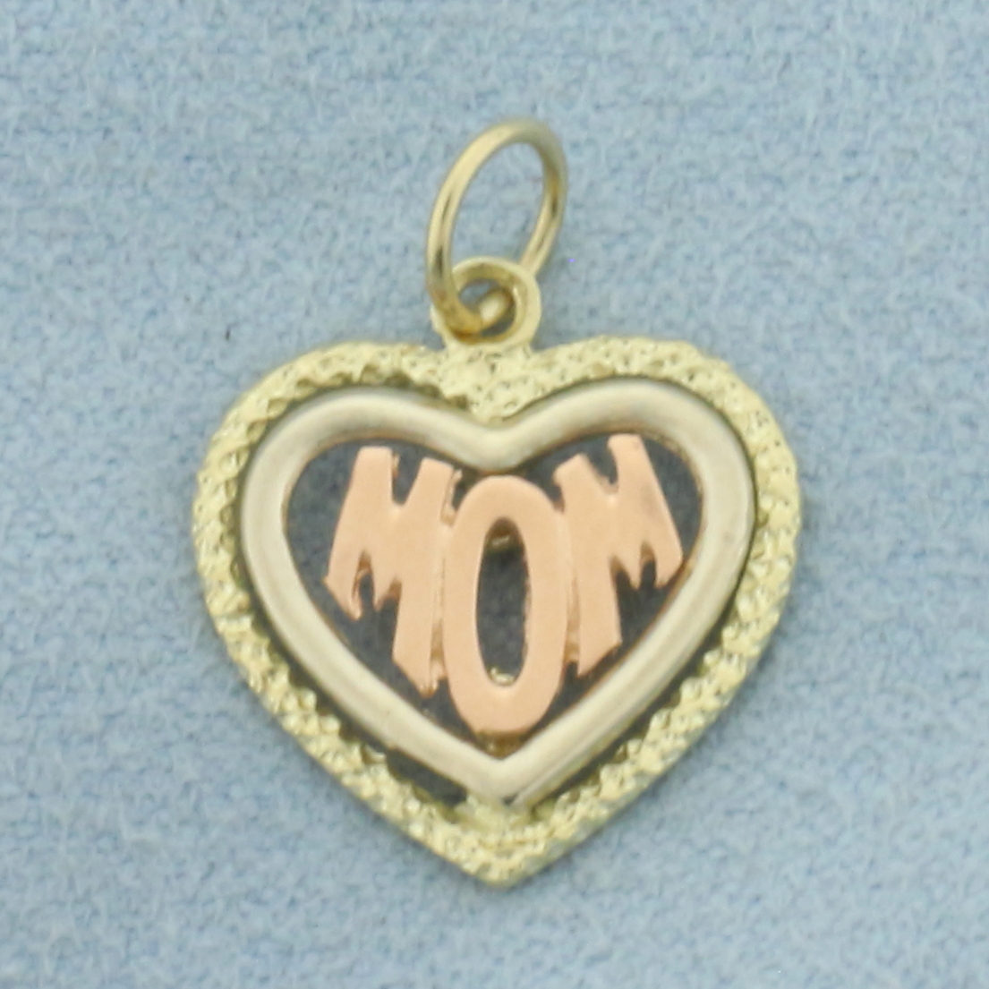 Mom Heart Charm in 14k Yellow, White, and Rose Gold | Property Room