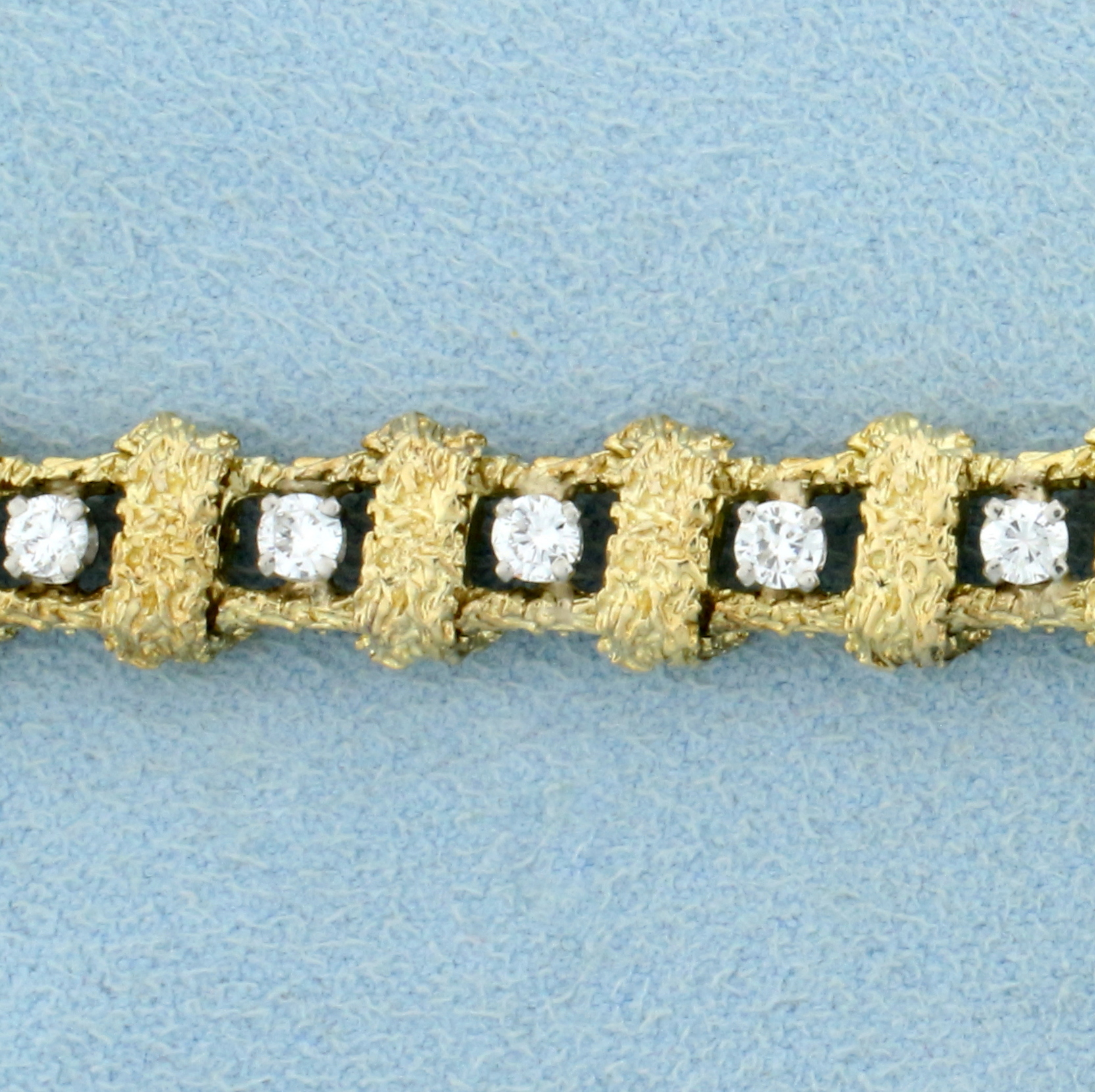 Nugget Style Diamond Tennis Bracelet in 18K Yellow Gold | Property Room