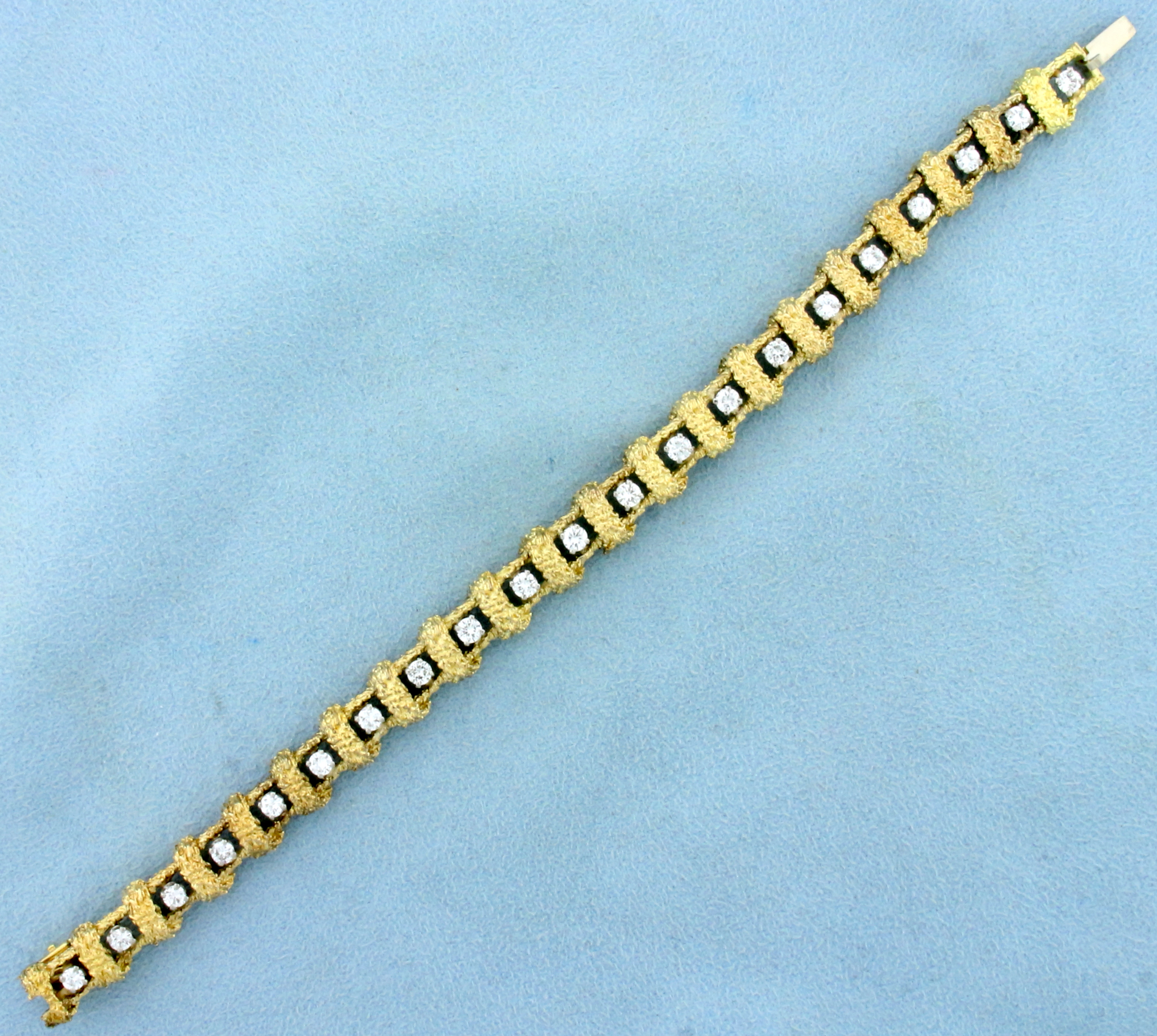 Nugget Style Diamond Tennis Bracelet in 18K Yellow Gold | Property Room